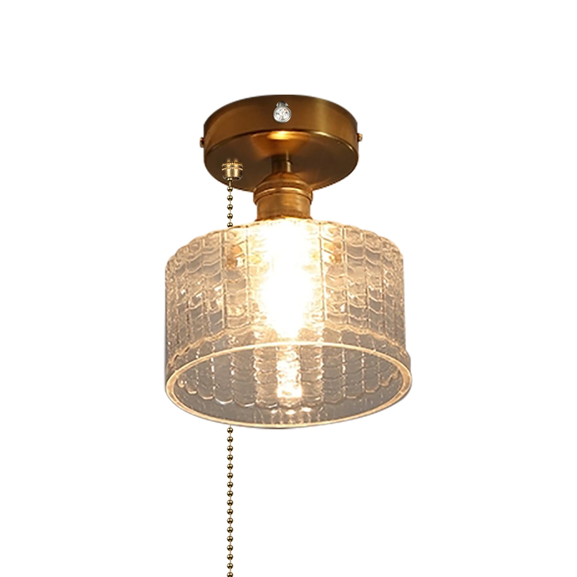 FSLiving RV Dome Shape Wall Light Zipper Switch Glass 12V Retro Gold RV ...