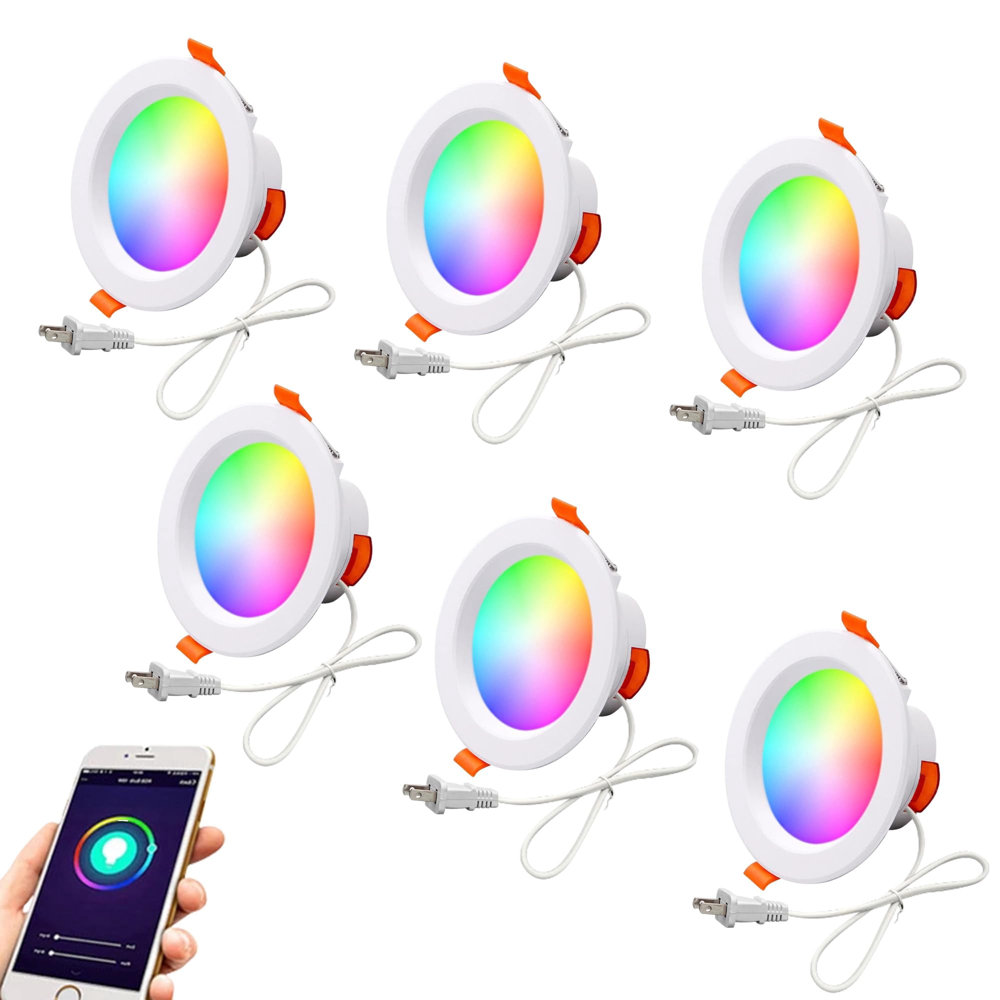 FSLiving Recessed Lighting 4 Inch Smart LED Ceiling Light Downlight ...