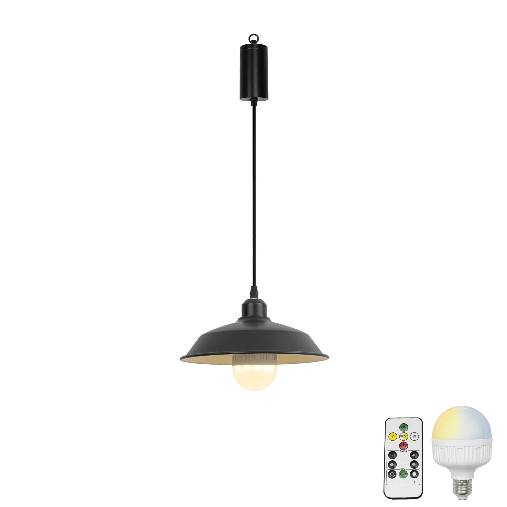 FSLiving Rechargeable Battery Operated Dimmable Pendant Light with ...