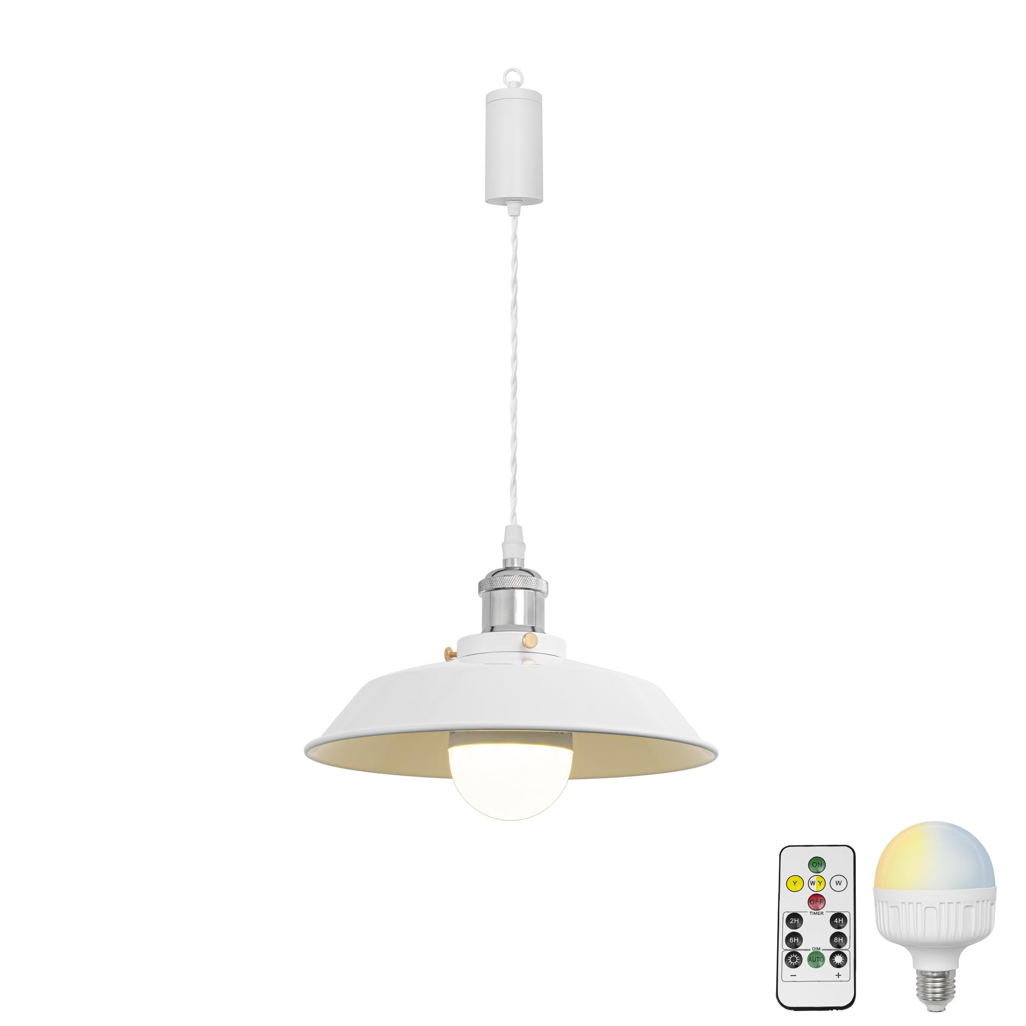 FSLiving Rechargeable Battery Operated Dimmable Pendant Light with ...