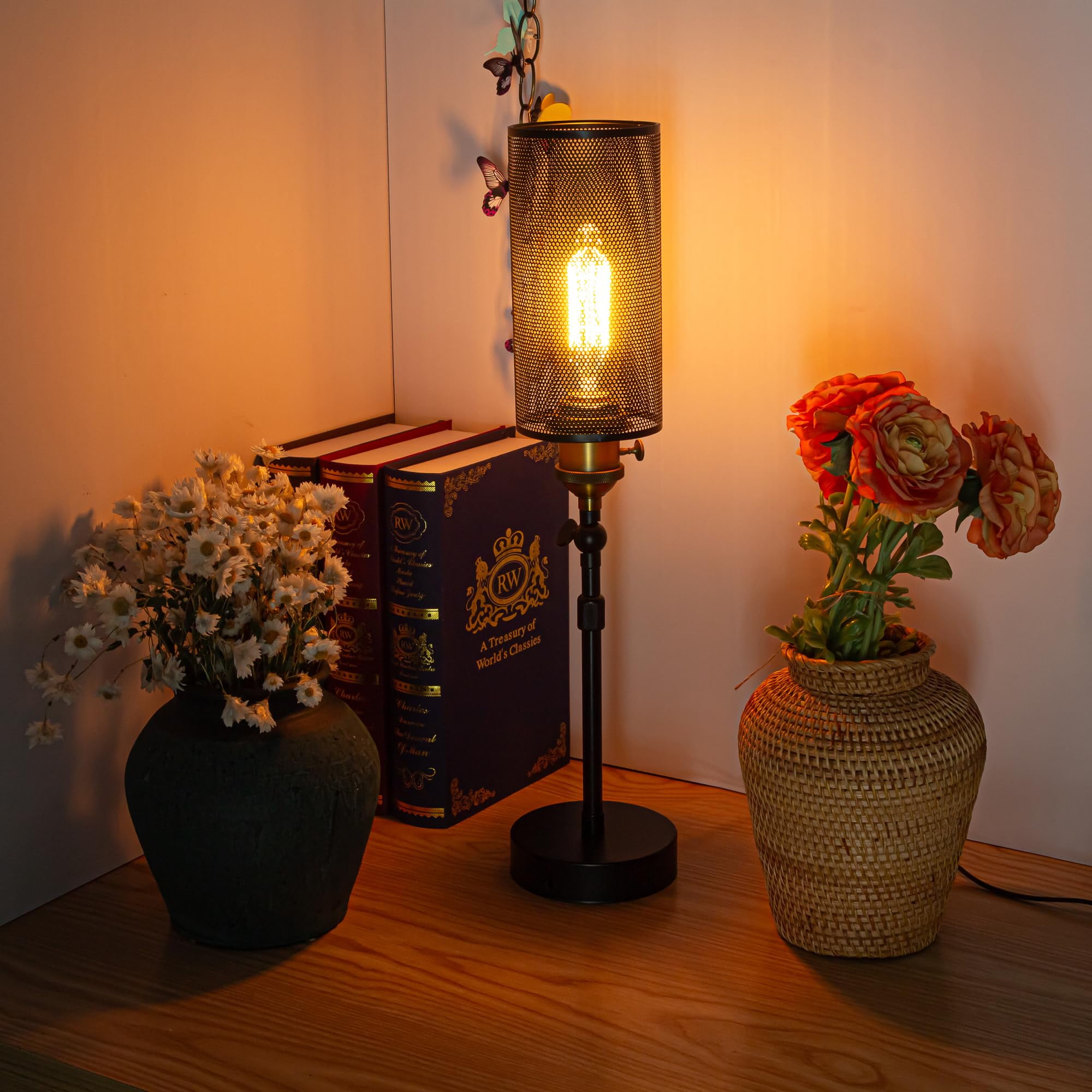 FSLiving Rechargeable Battery Operated LED Bedside Lamp by Remote RV ...