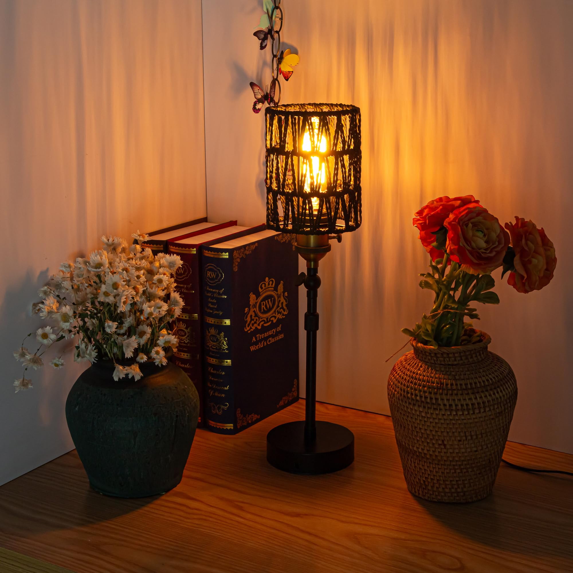 FSLiving Rechargeable Battery Operated LED Bedside Lamp by Remote RV ...