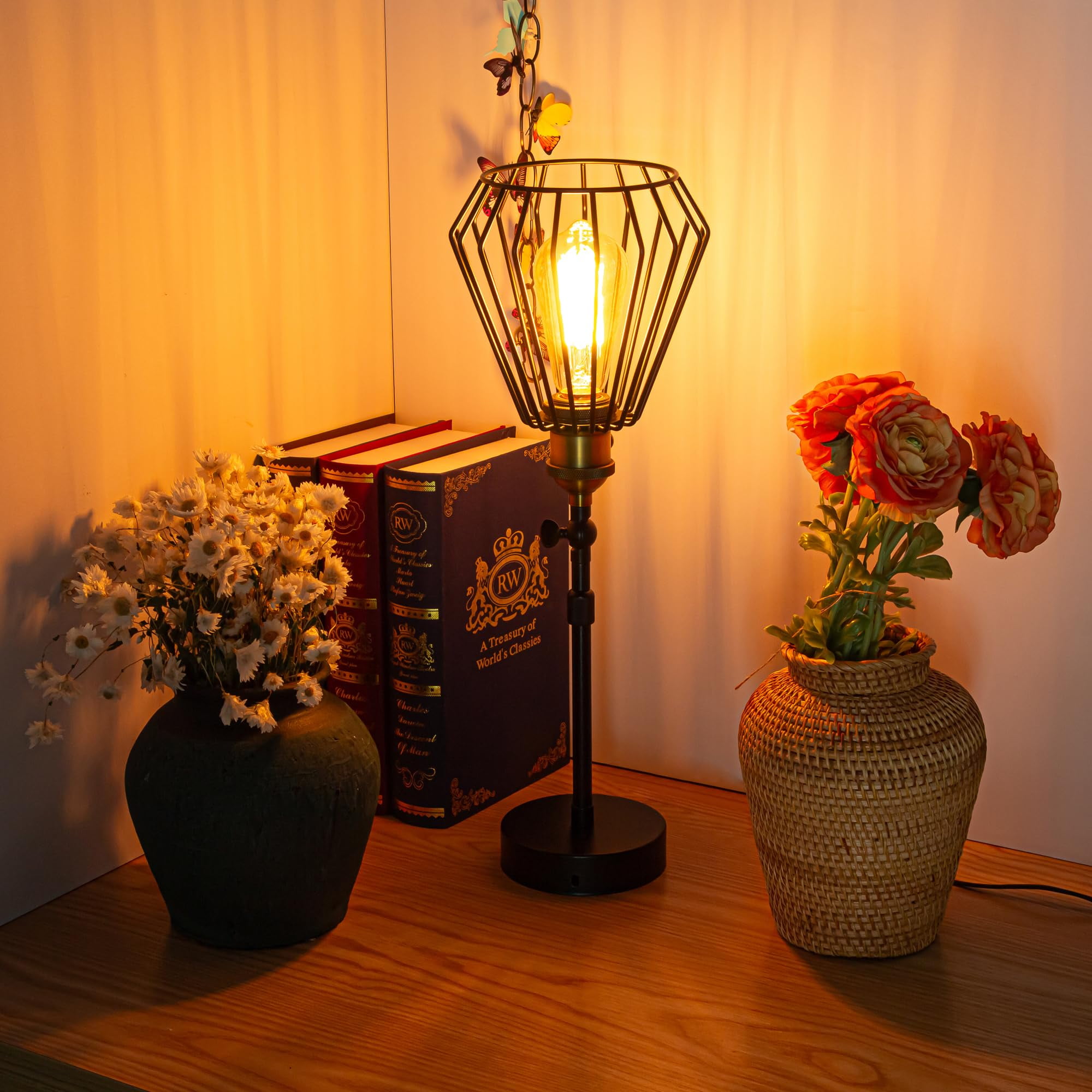 FSLiving Rechargeable Battery Operated LED Bedside Lamp by Remote RV ...