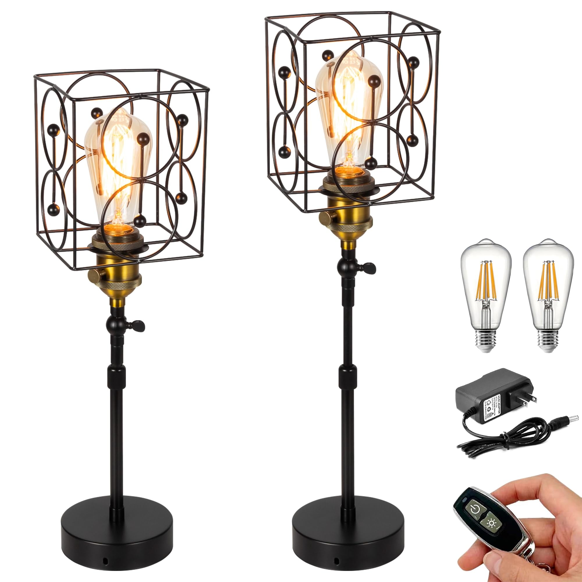 FSLiving Rechargeable Battery Operated LED Bedside Lamp by Remote RV ...