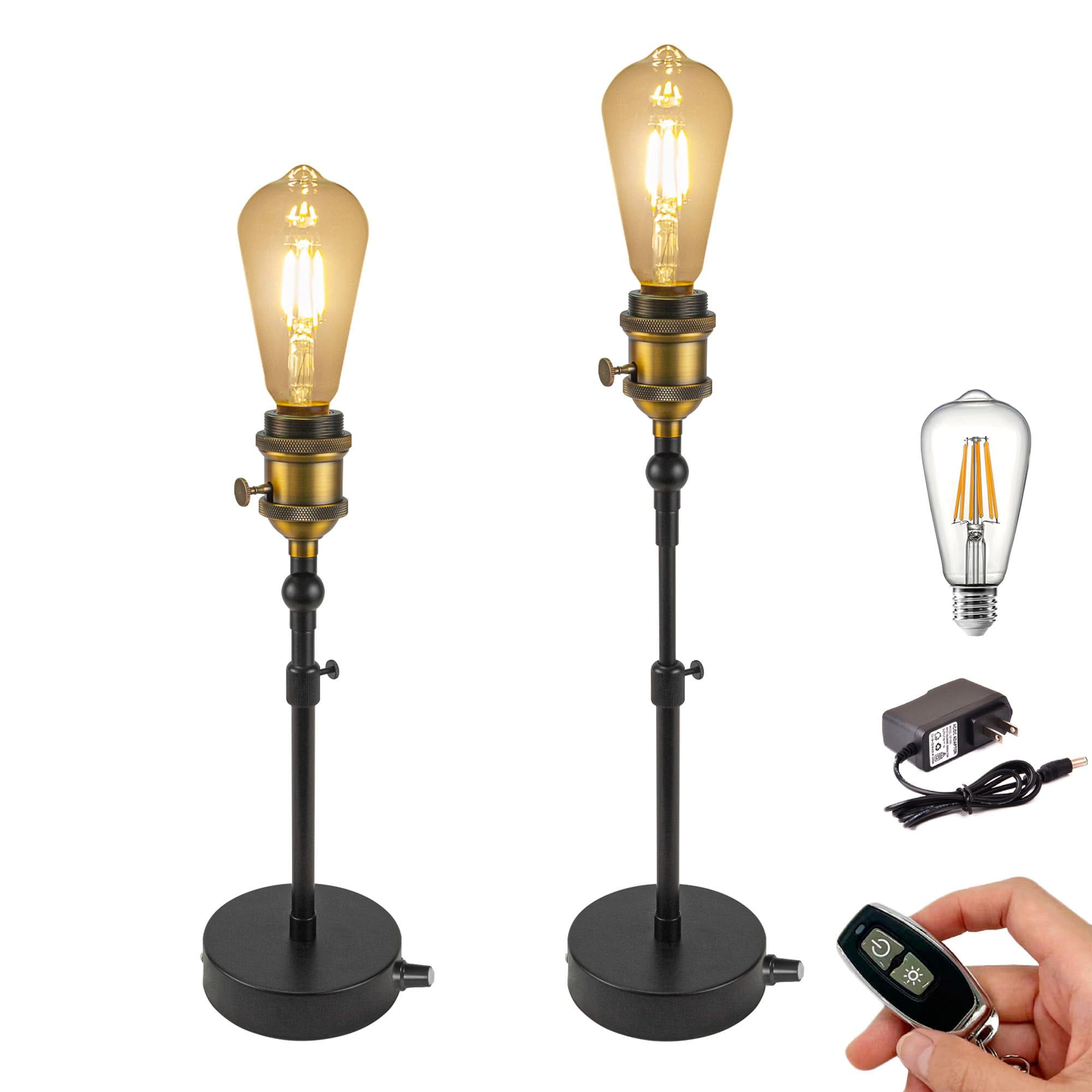 FSLiving Rechargeable Battery Operated LED Bedside Lamp with Remote RV ...