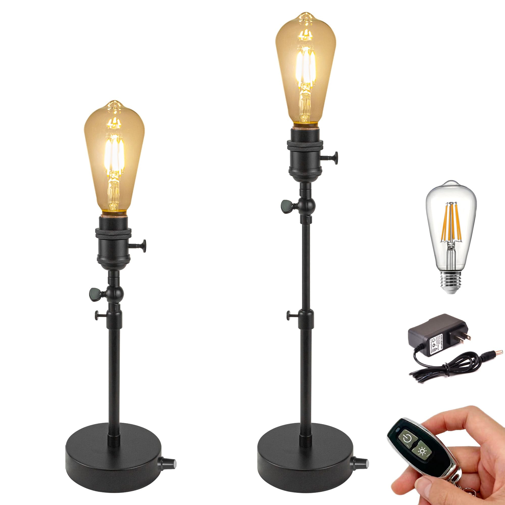 FSLiving Rechargeable Battery Operated LED Bedside Lamp with Remote RV ...