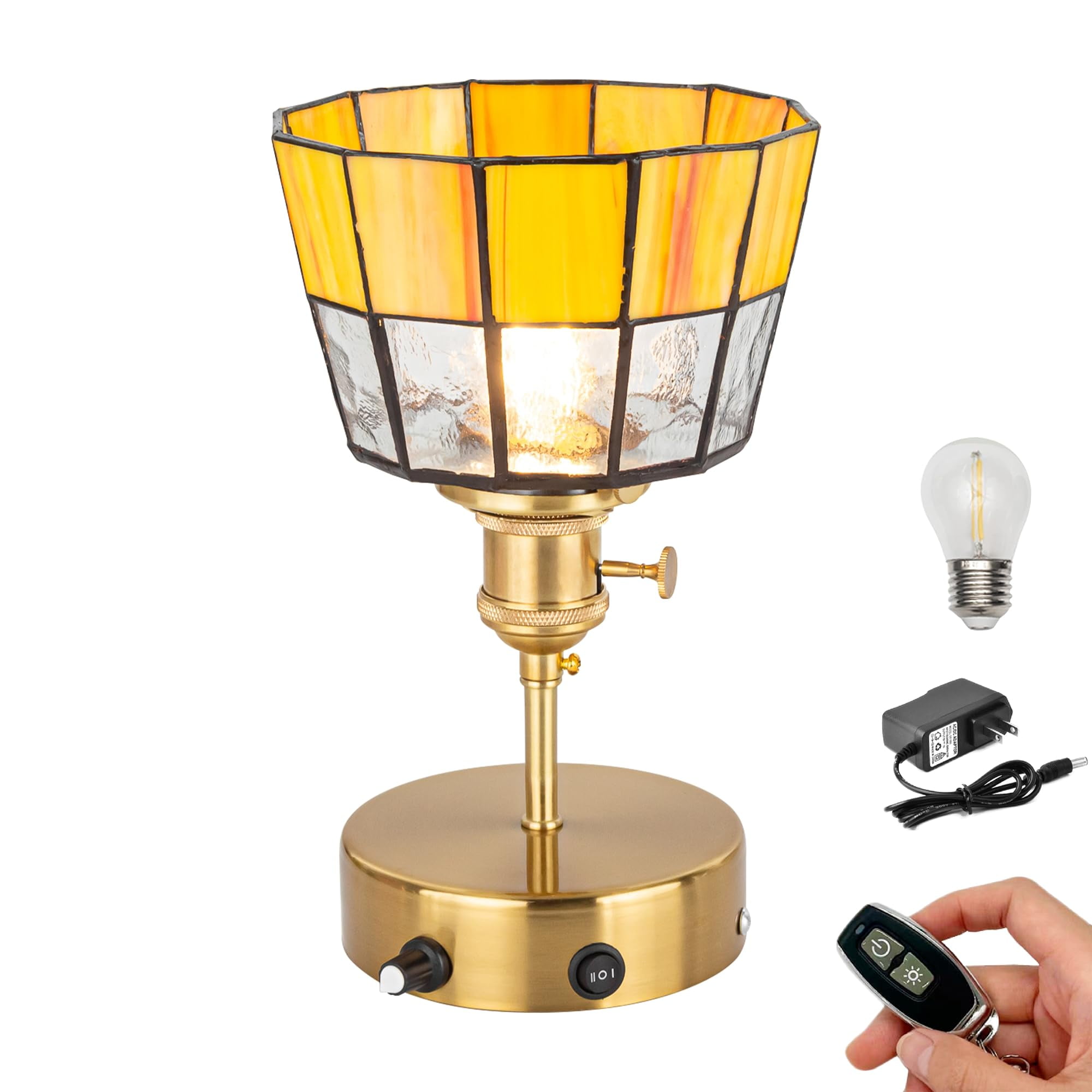 FSLiving Rechargeable Battery Operated LED Fireplace Lamps, Remote RV ...