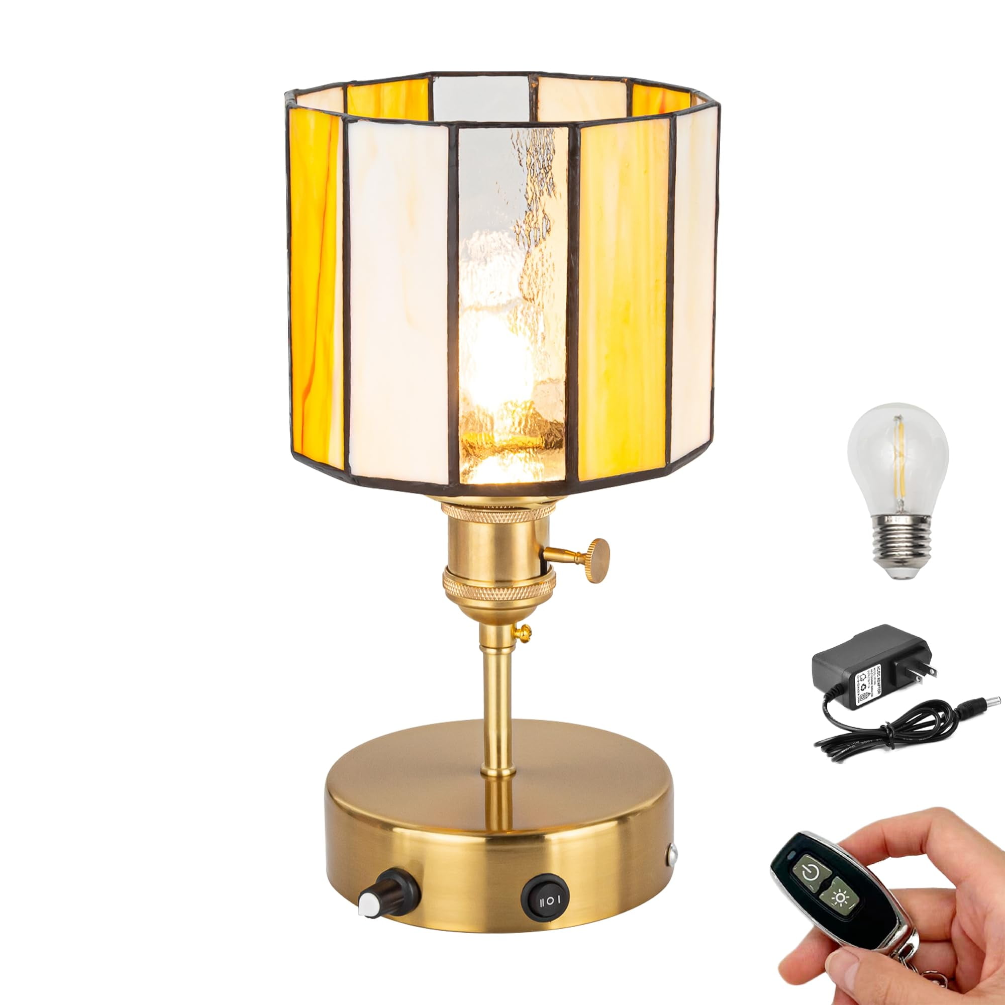 FSLiving Rechargeable Battery Operated LED Fireplace Lamps, Remote RV ...