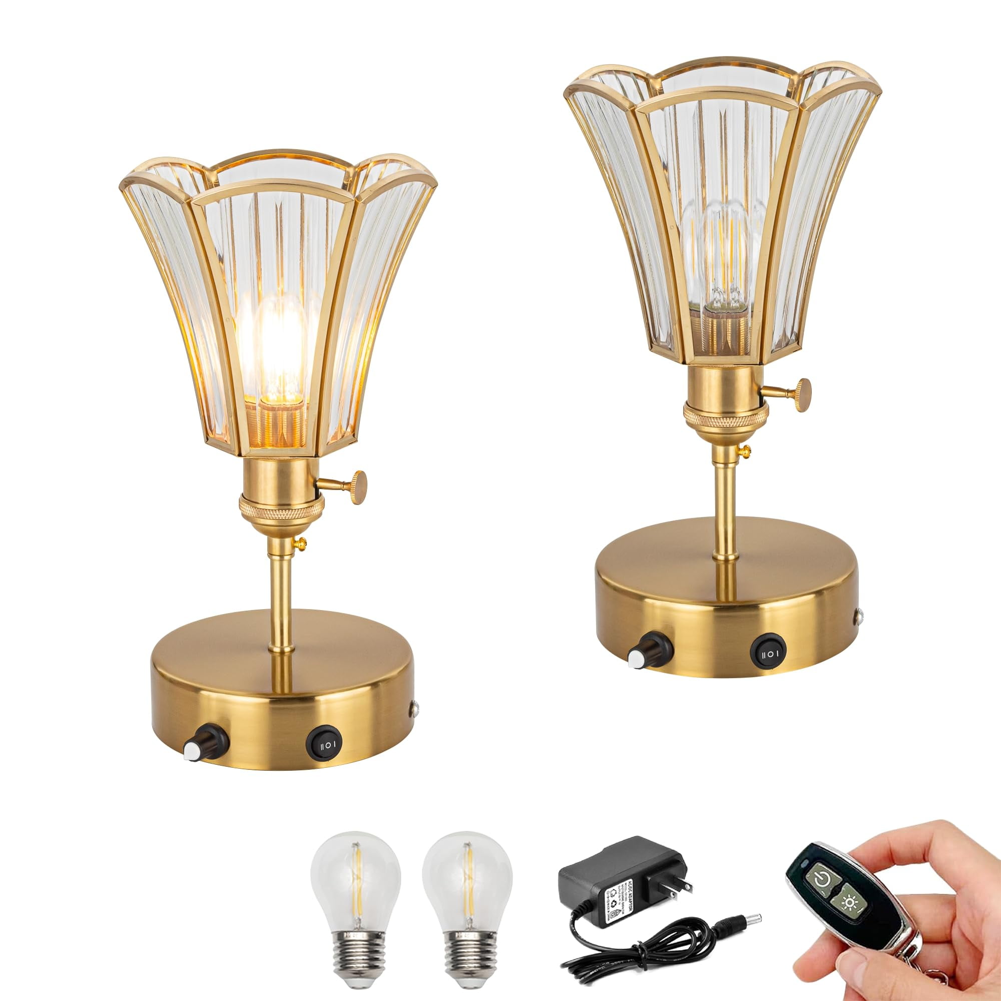 FSLiving Rechargeable Battery Operated LED Fireplace Lamps By Remote RV ...