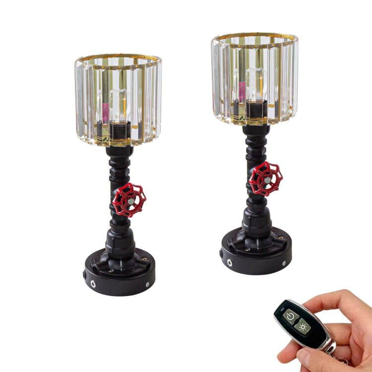 FSLiving Rechargeable Battery Operated LED Fireplace Lamps with Remote ...