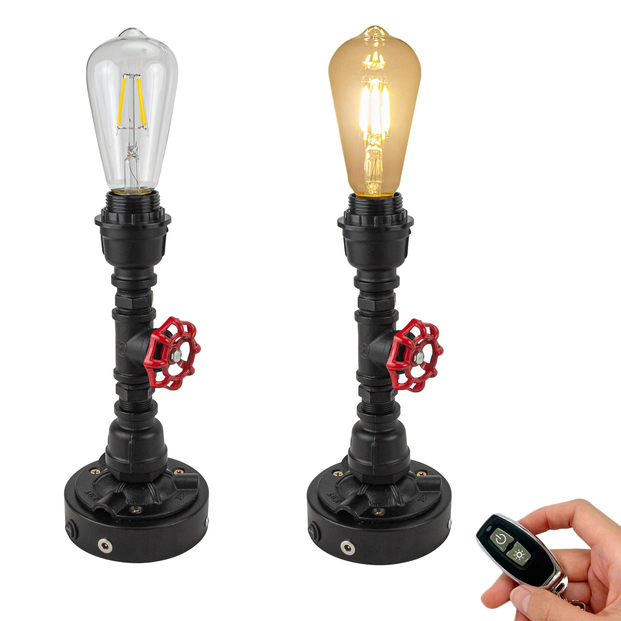 FSLiving Rechargeable Battery Operated LED Fireplace Lamps with Remote ...
