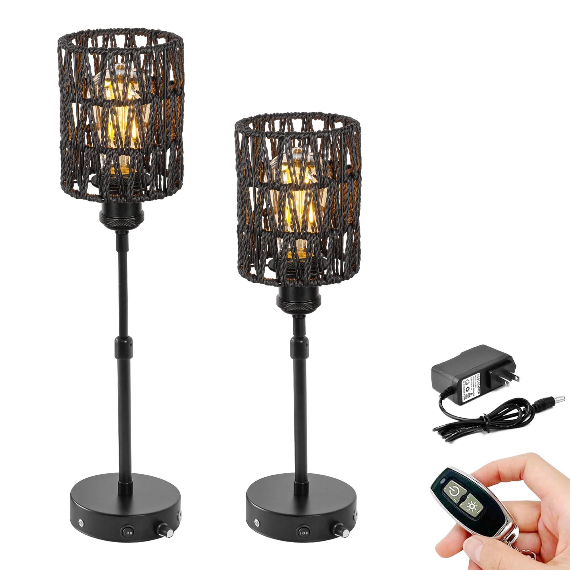 FSLiving Rechargeable Battery Operated LED Fireplace Lamps by Remote RV ...
