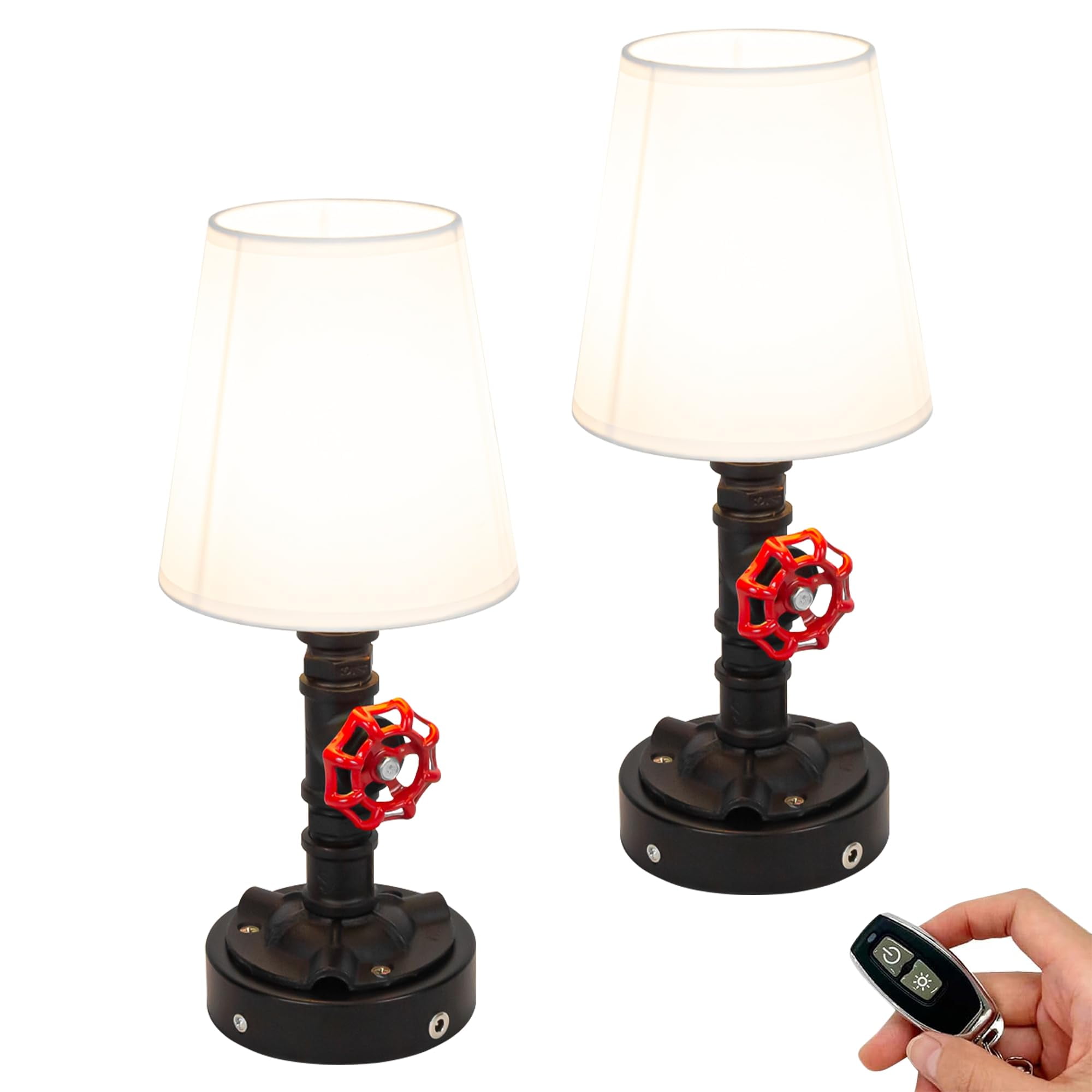 FSLiving Rechargeable Battery Operated LED Modern Cordless with Remote ...
