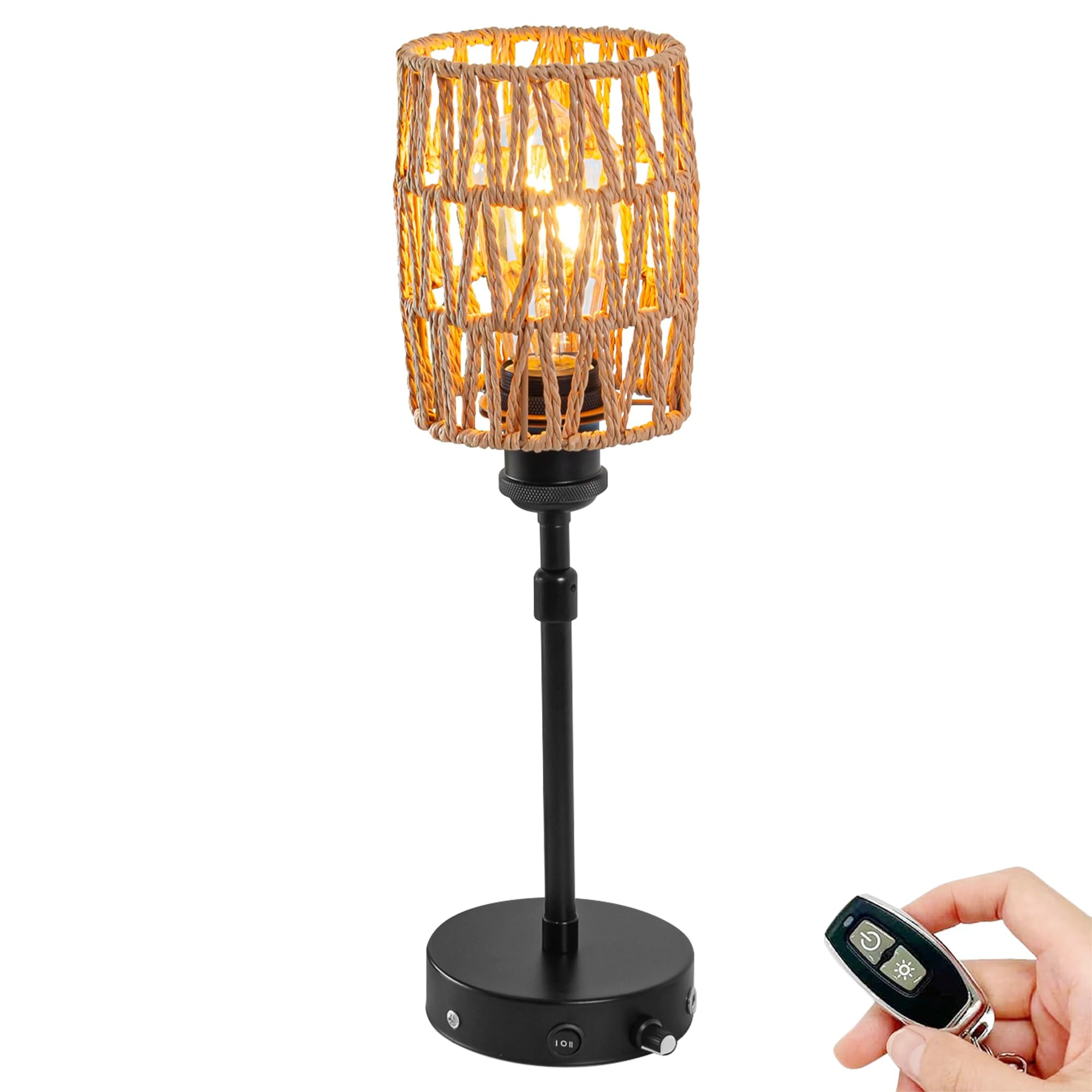 FSLiving Rechargeable Battery Operated LED Table Lamp Telescoping Rod ...
