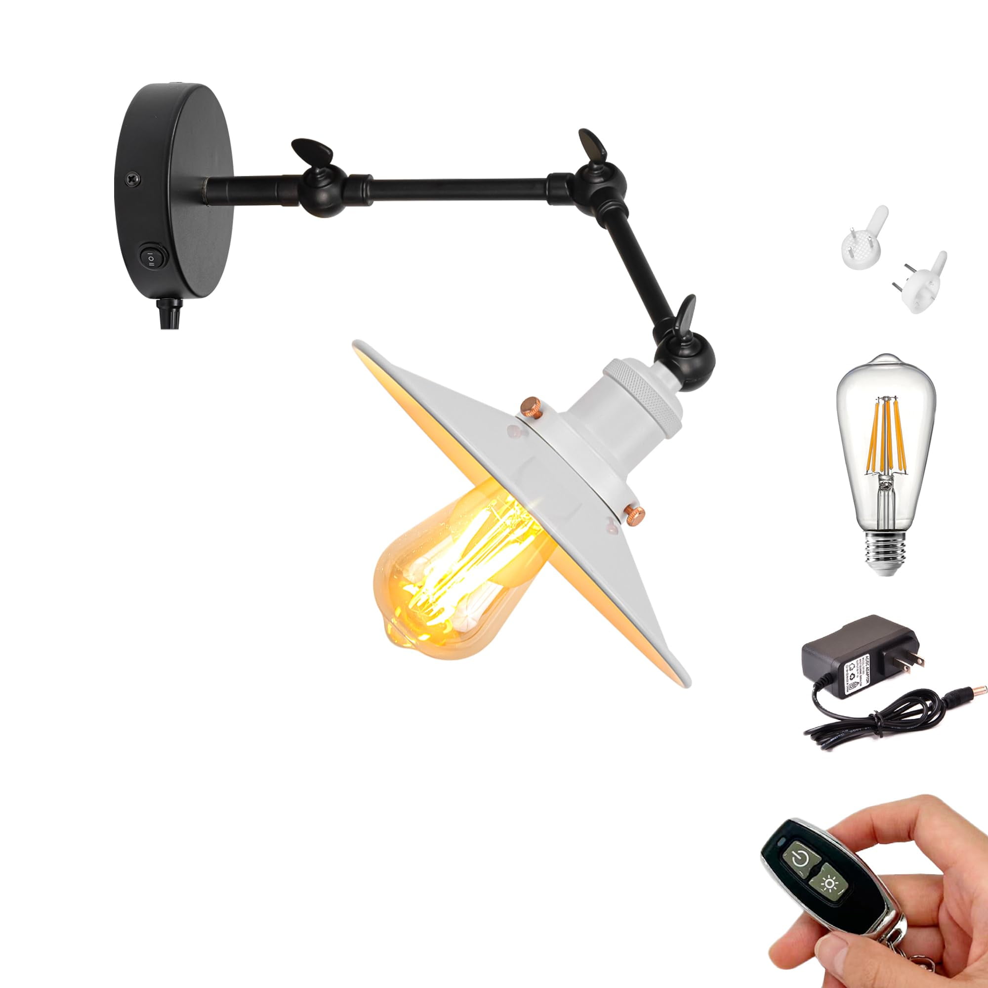 FSLiving Rechargeable Battery Operated LED Wall Sconce by Remote ...