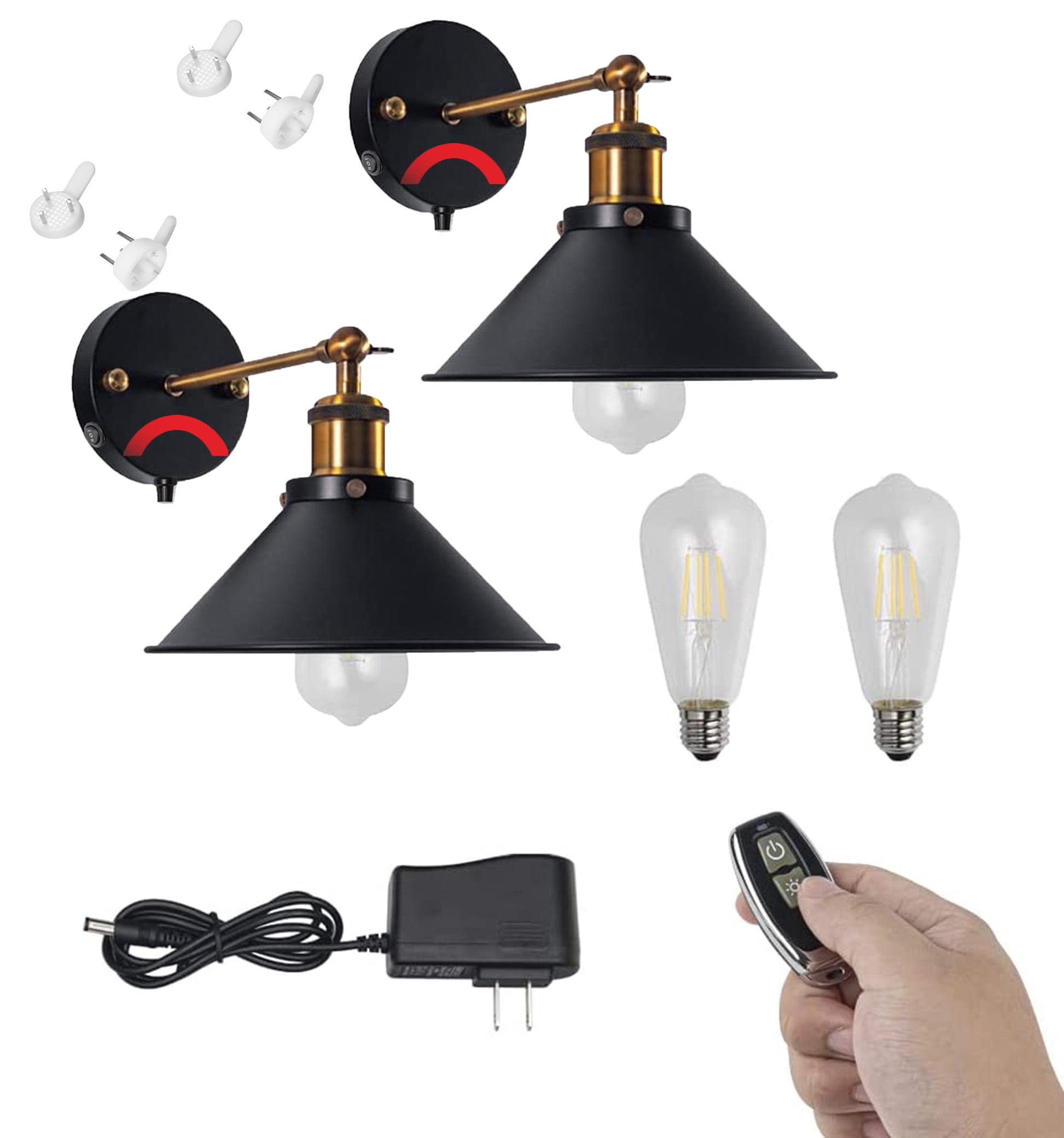 FSLiving Rechargeable Battery Operated Wall Sconce Dimmable Wireless ...