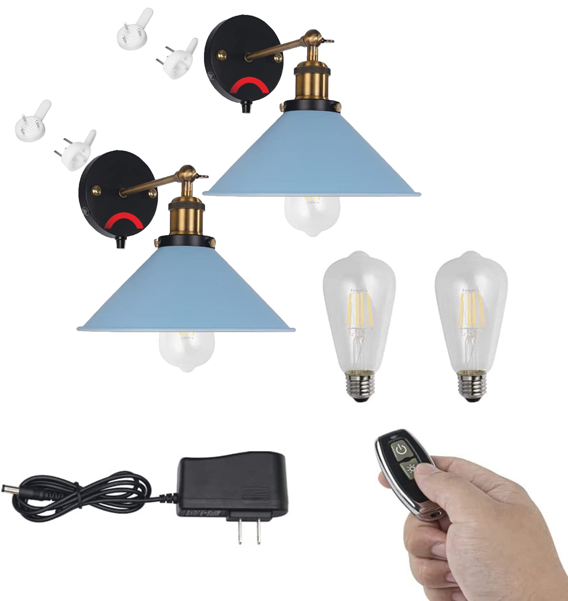 FSLIVING Rechargeable Cordless Wall Sconce, Dimmable Nightstand Lamp ...