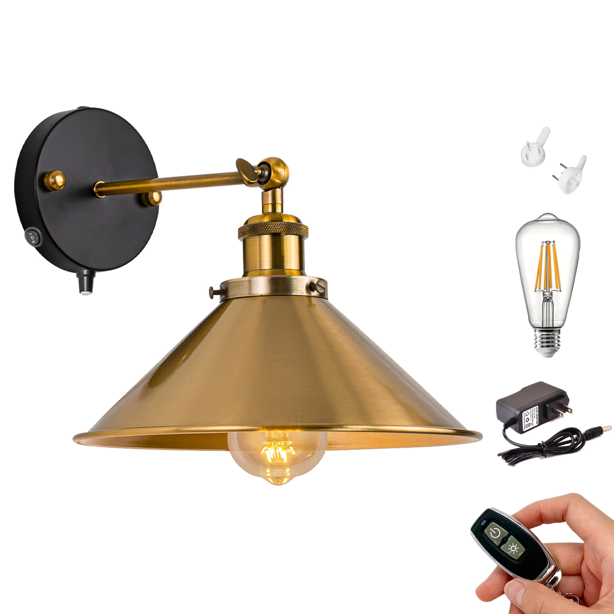 FSLiving Rechargeable Battery Operated Wall Sconce Dimmable Wireless ...