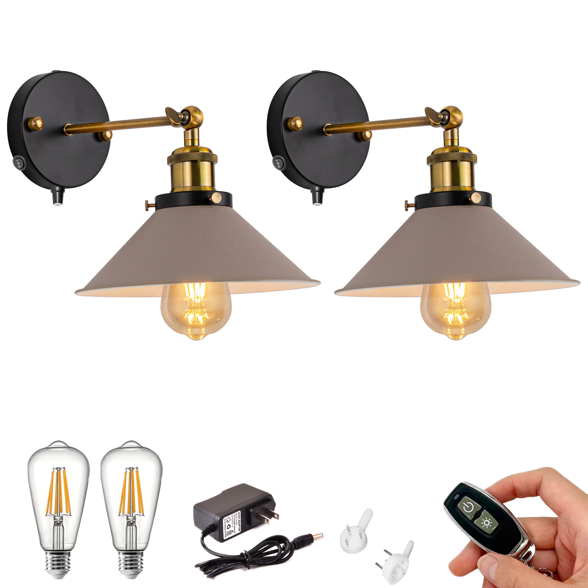 FSLiving Rechargeable Battery Operated Wall Sconce Dimmable Wireless ...