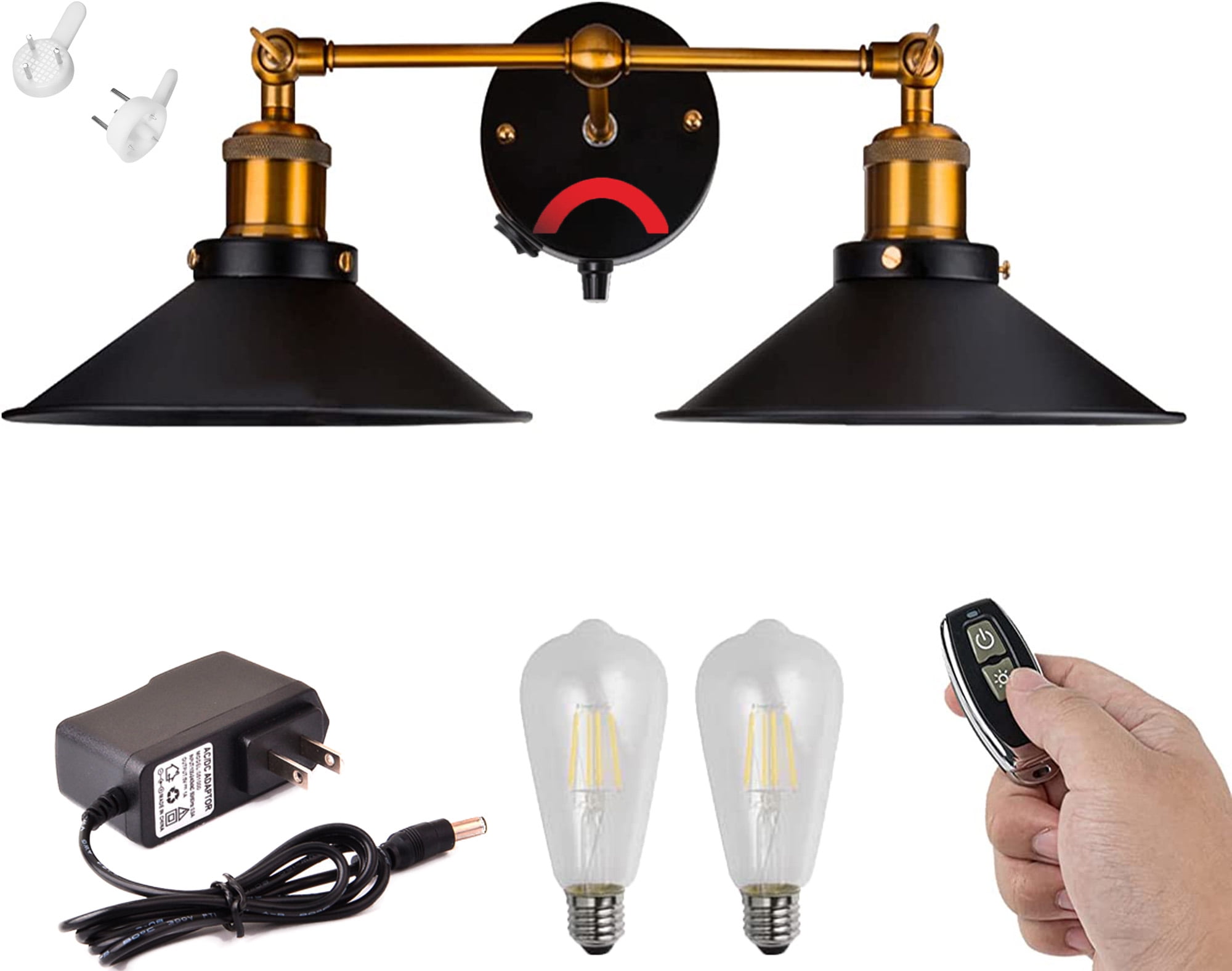 FSLiving Rechargeable Battery Operated Wall Sconce Dimmable Wireless ...