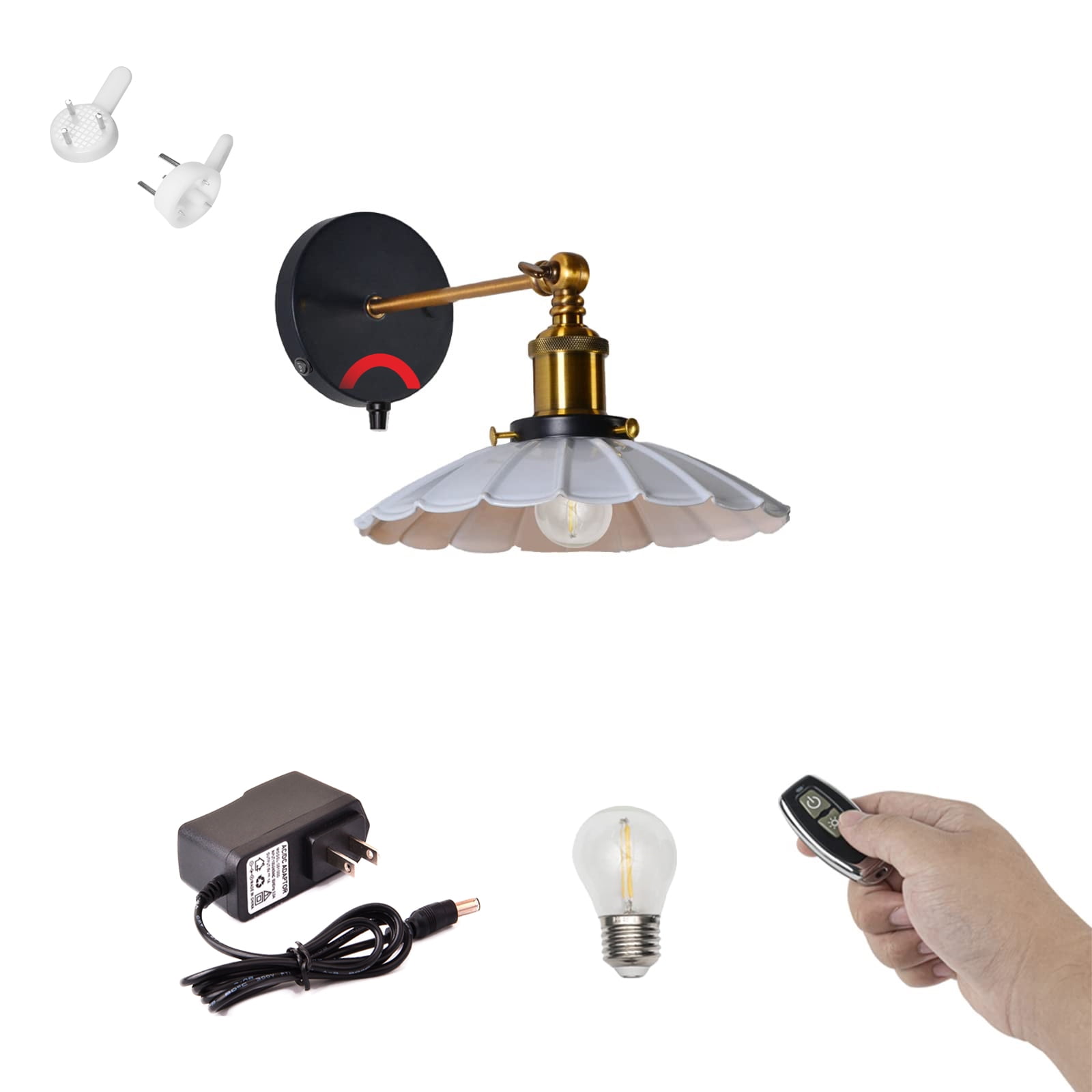 FSLiving Rechargeable Battery Operated Wall Sconce Dimmable Wireless ...