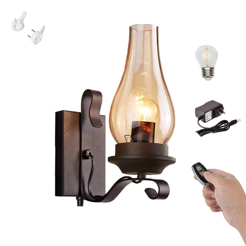 FSLiving Rechargeable Battery Power LED Wall Light Low-Volt Safe Remote ...