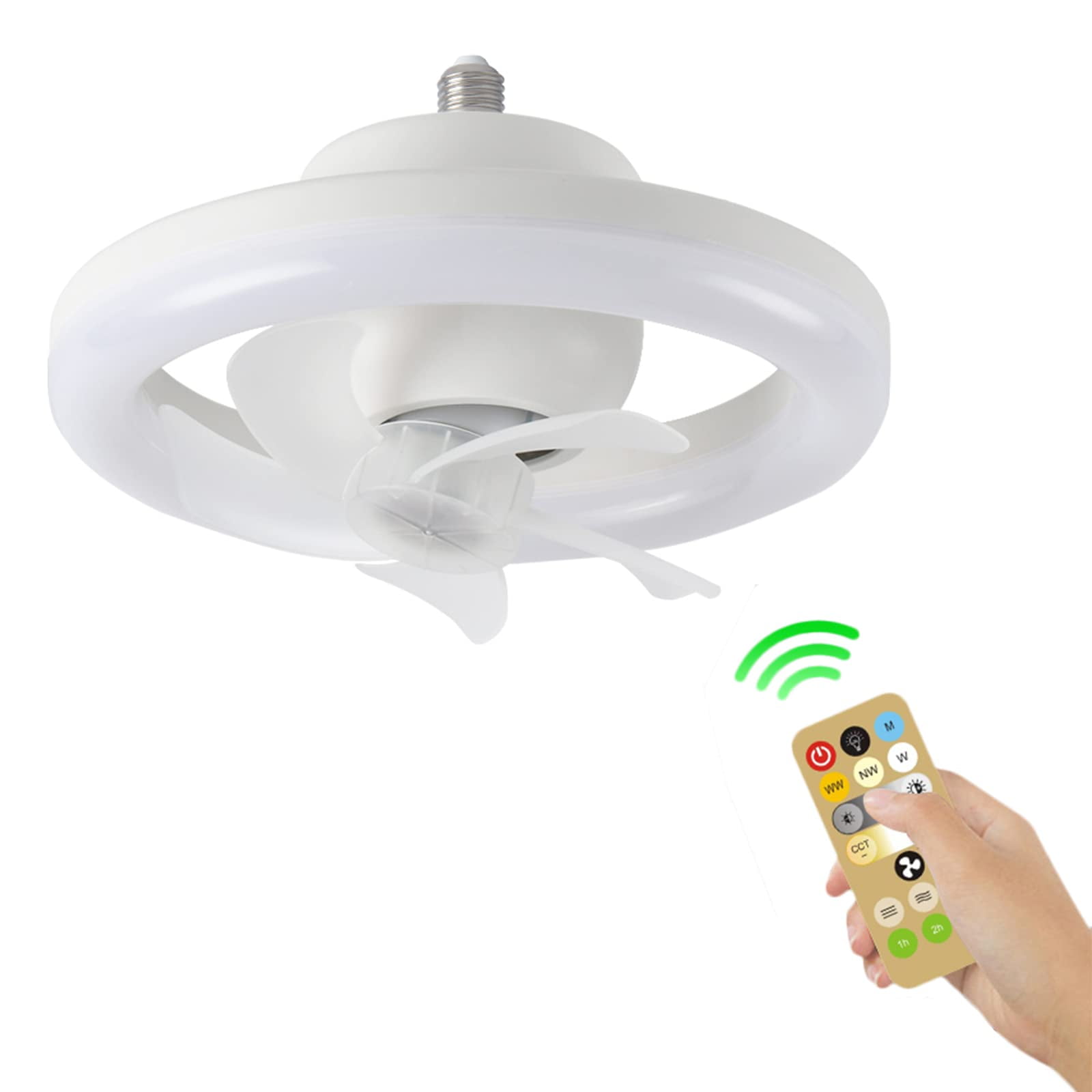 FSLiving Remote Ceiling Fan with LED Light 10" Small Ceiling Fan Light ...