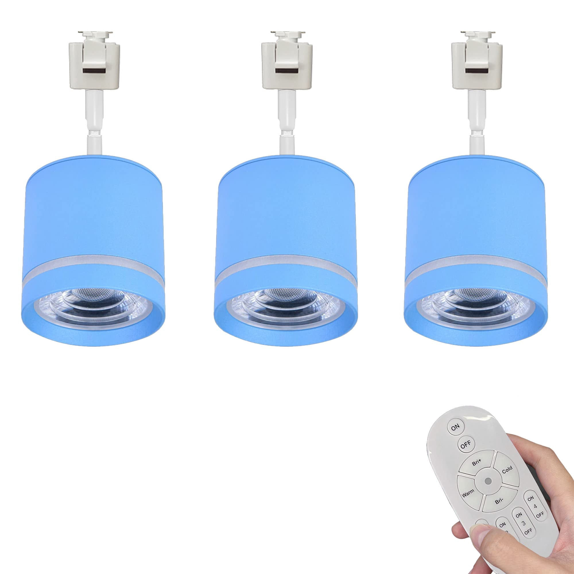 FSLiving Remote Control 7W LED Track Macaron Look Blue Multi-Rotation ...
