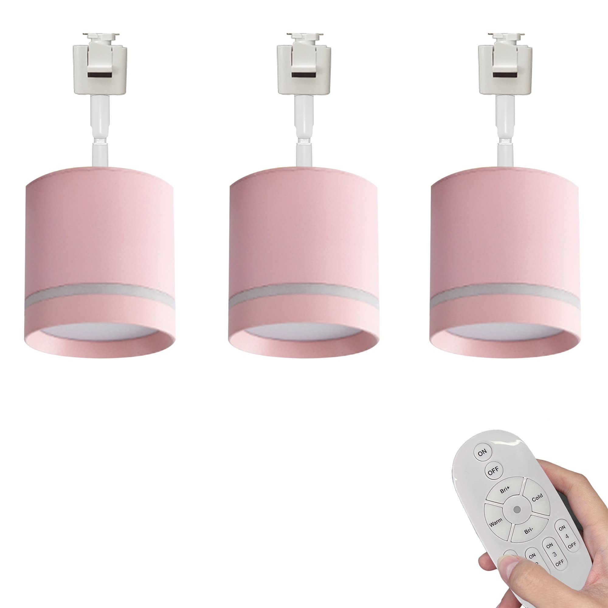 FSLiving Remote Control 7W LED Track Macaron Look Pink Multi-Rotation ...