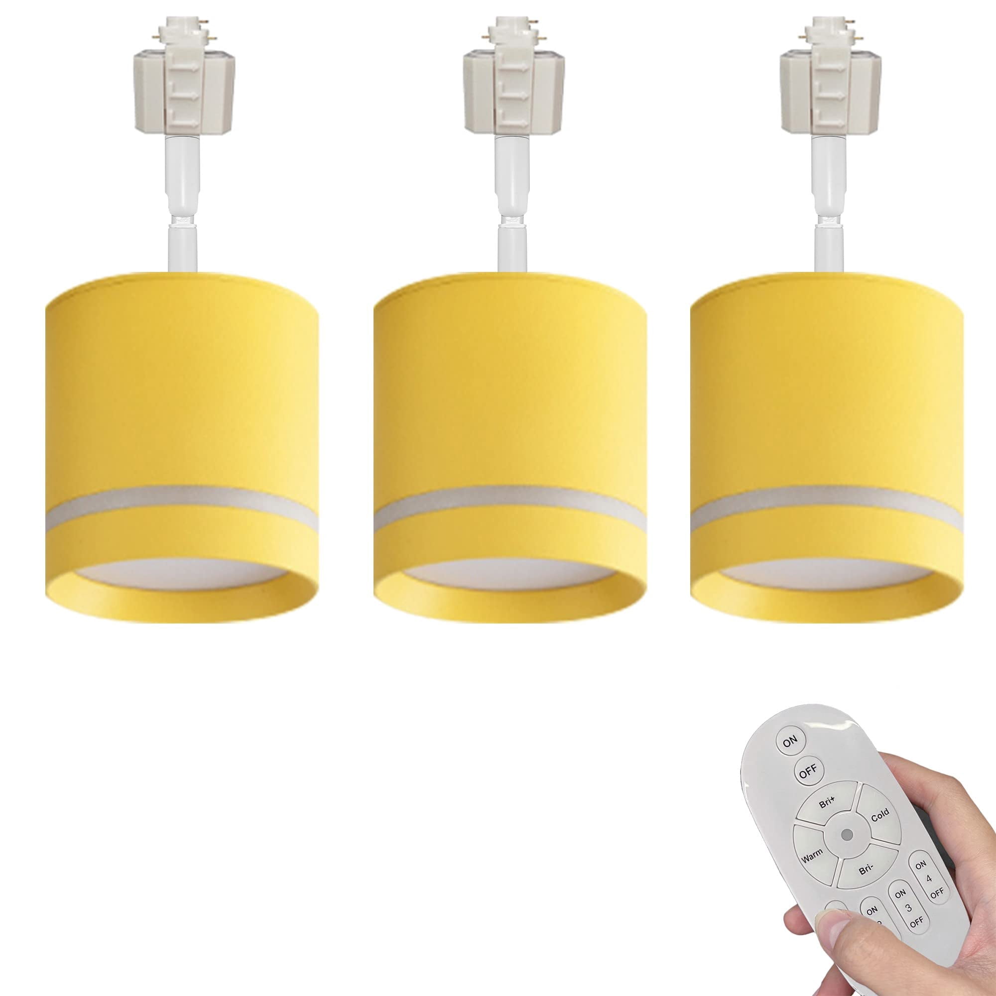 FSLiving Remote Control 7W LED Track Macaron Look Yellow Multi-Rotation ...