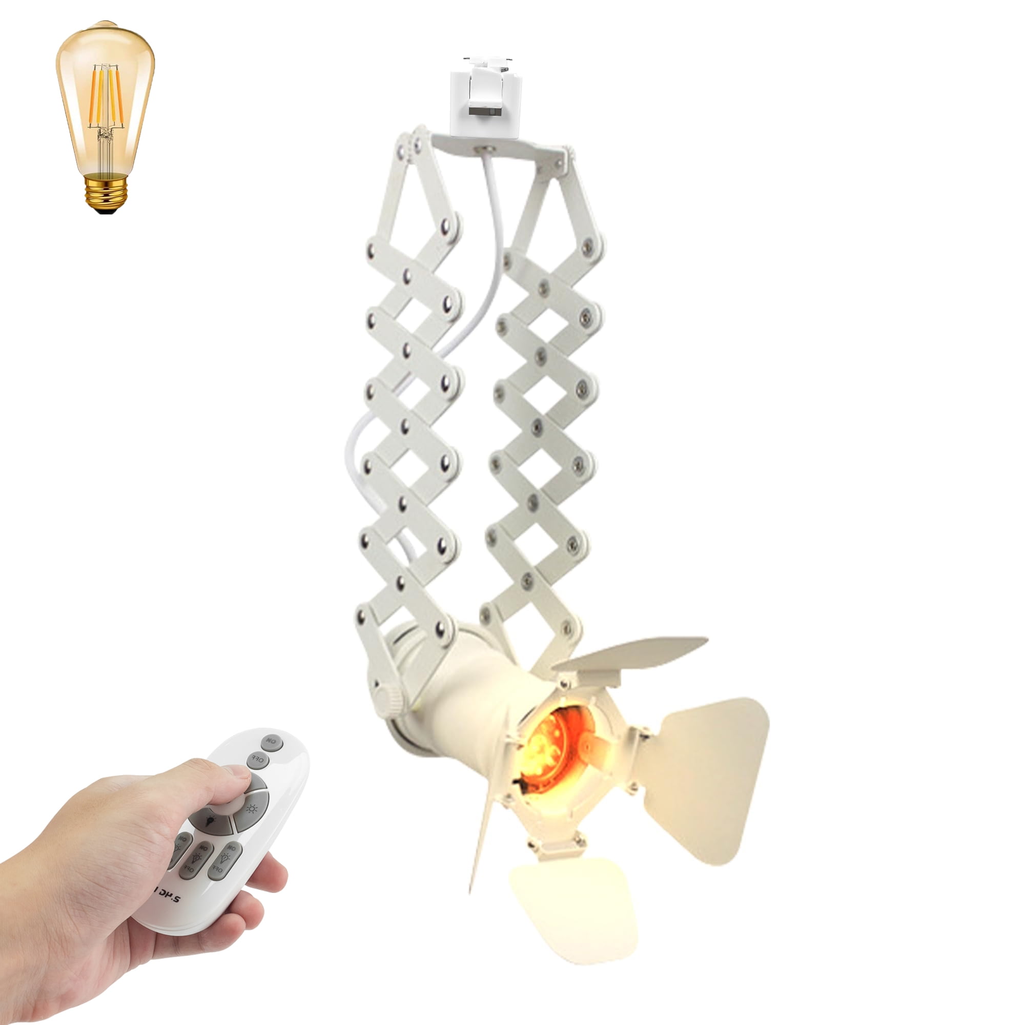 FSLiving Remote Control Adjustable Angle Stretchable Track Light J-Type ...