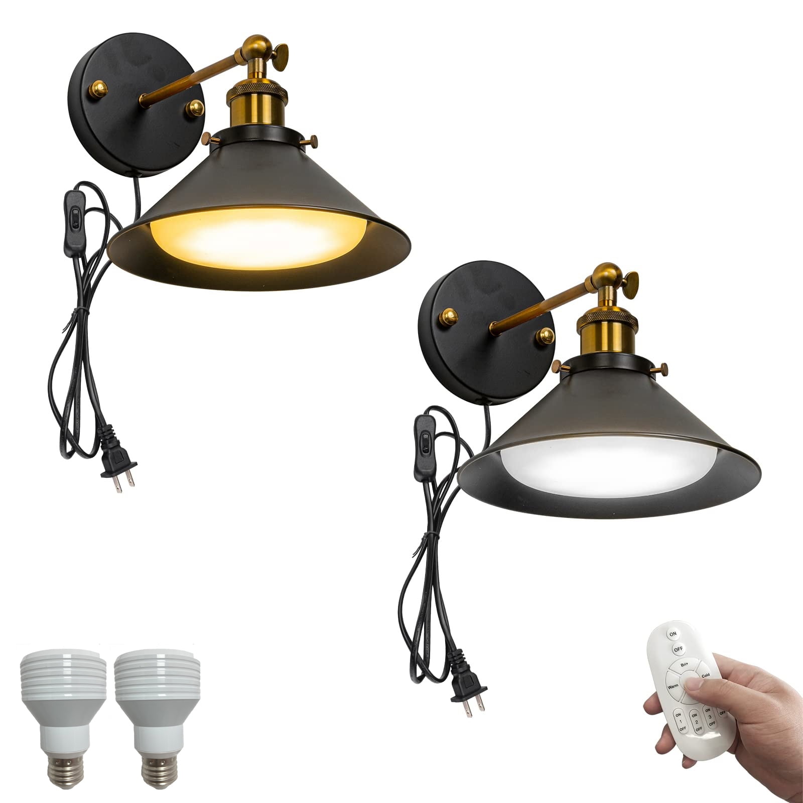 FSLiving Remote Control Adjustable Light Beam & Angle Wall Sconce ...