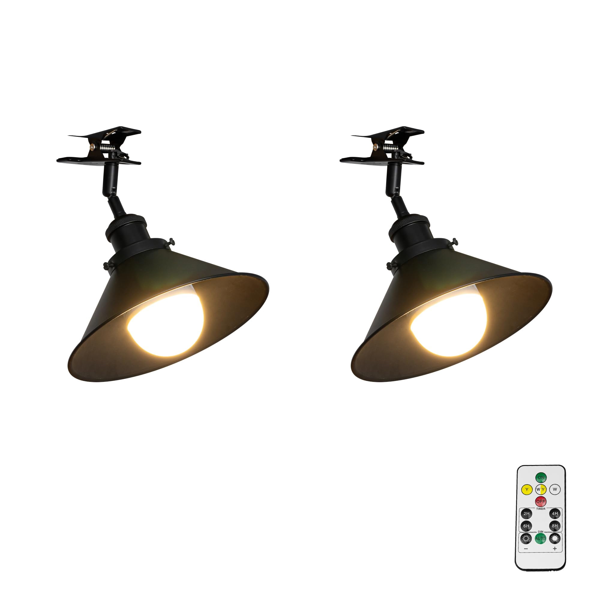FSLiving Remote Control Clamp Lamp with Rechargeable Battery Operated ...