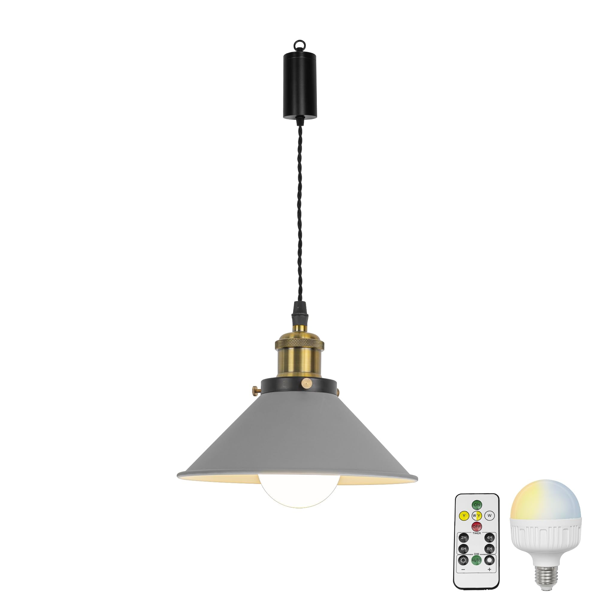 FSLiving Remote Control Dimmable Hanging Light with Rechargeable ...