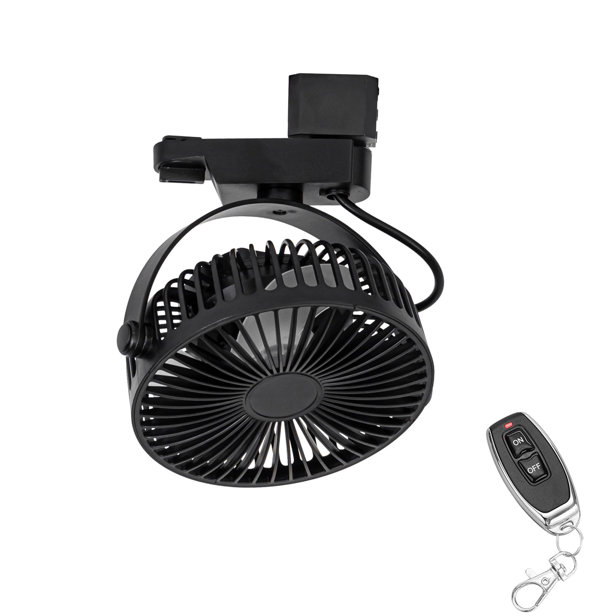 FSLiving Remote Control H-Type Track Ceiling Mini Fan Black Easy To ...
