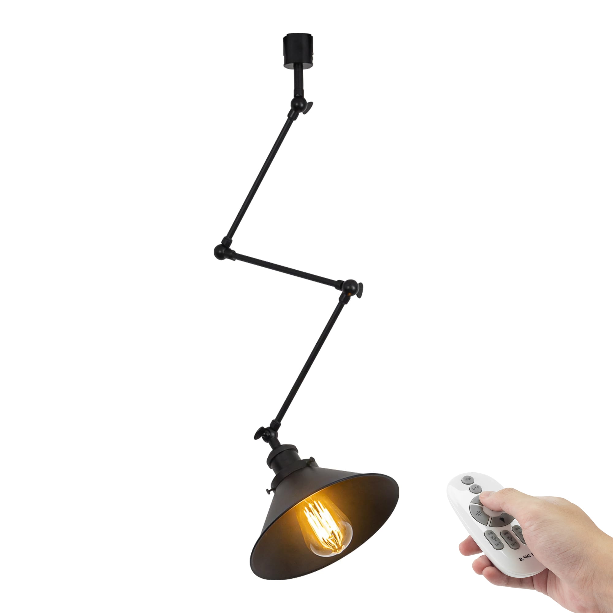 FSLiving Remote Control H-Type Track Pendant Light with Adjustable Arm ...