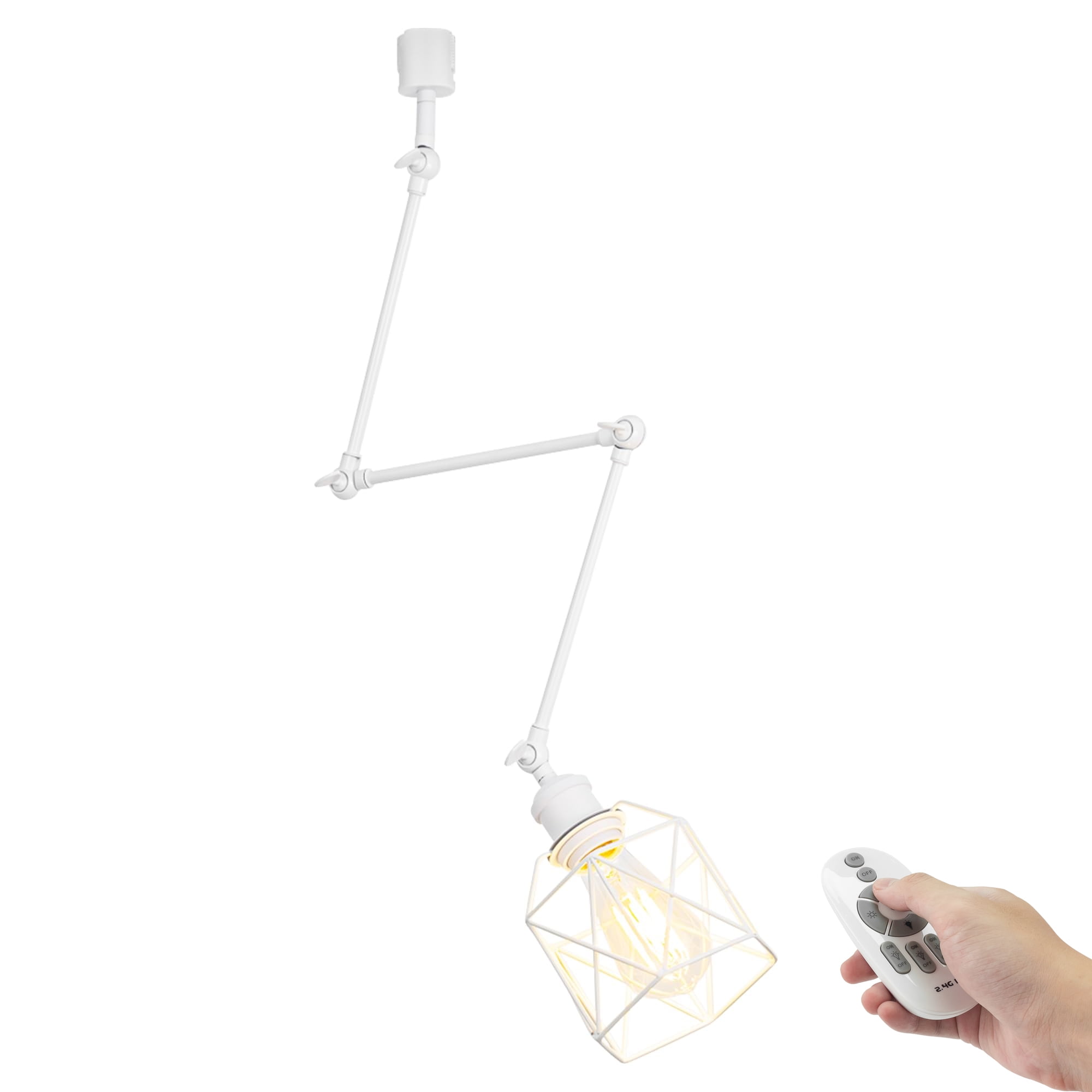 FSLiving Remote Control H-Type Track Pendant Light with Adjustable Arm ...