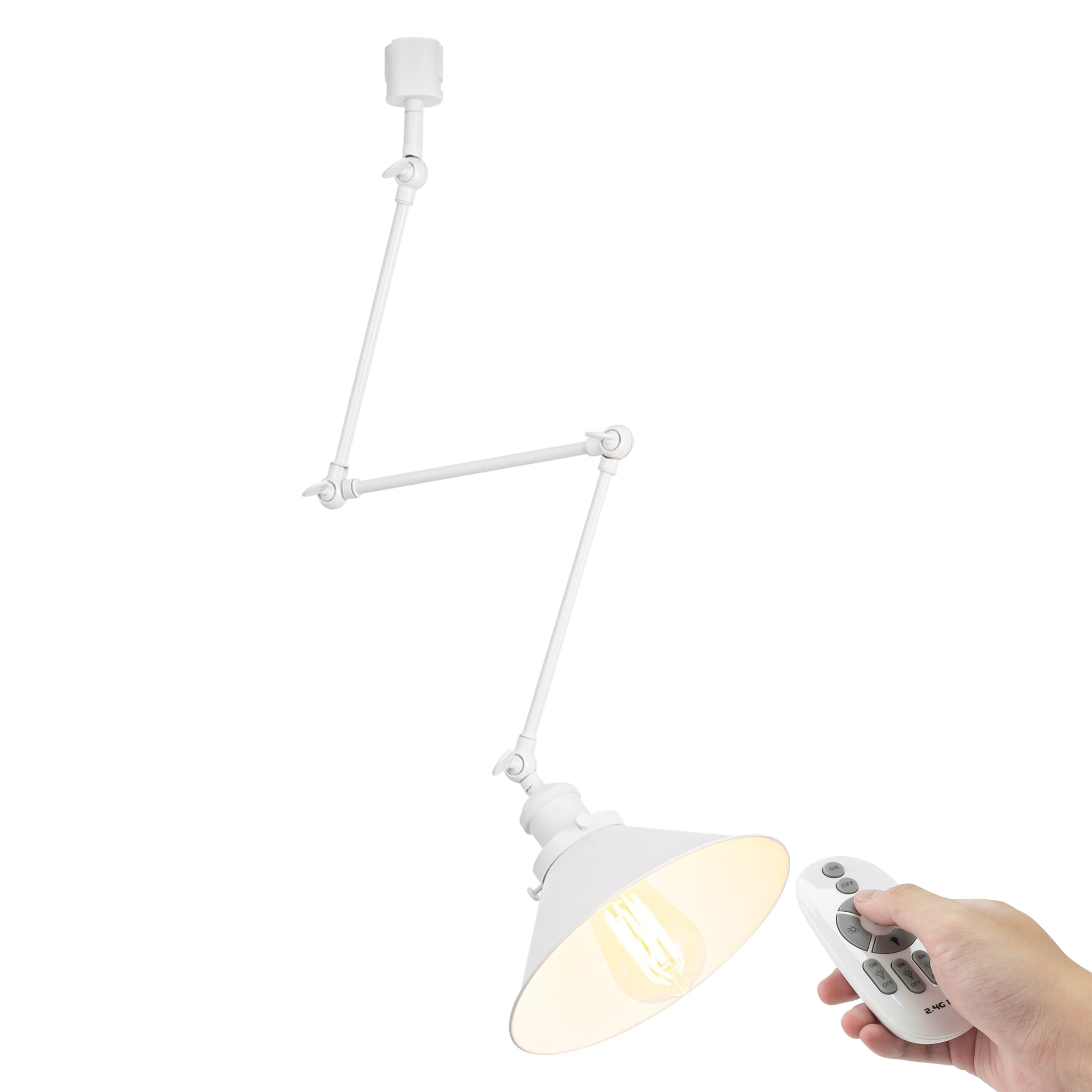 FSLiving Remote Control H-Type Track Pendant Light with Adjustable Arm ...