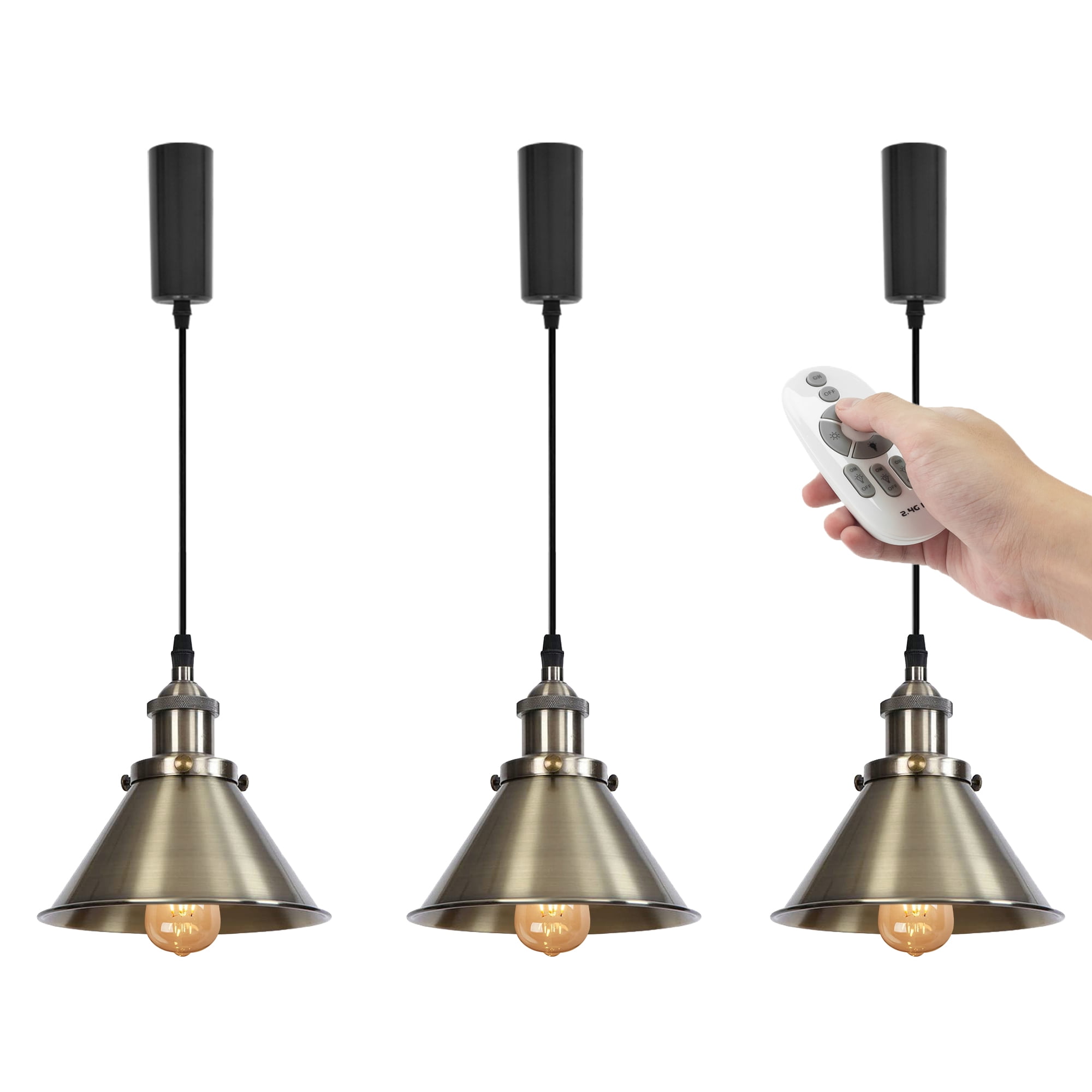 FSLiving Remote Control H-type Ceiling Pendant Light with E26 LED ...