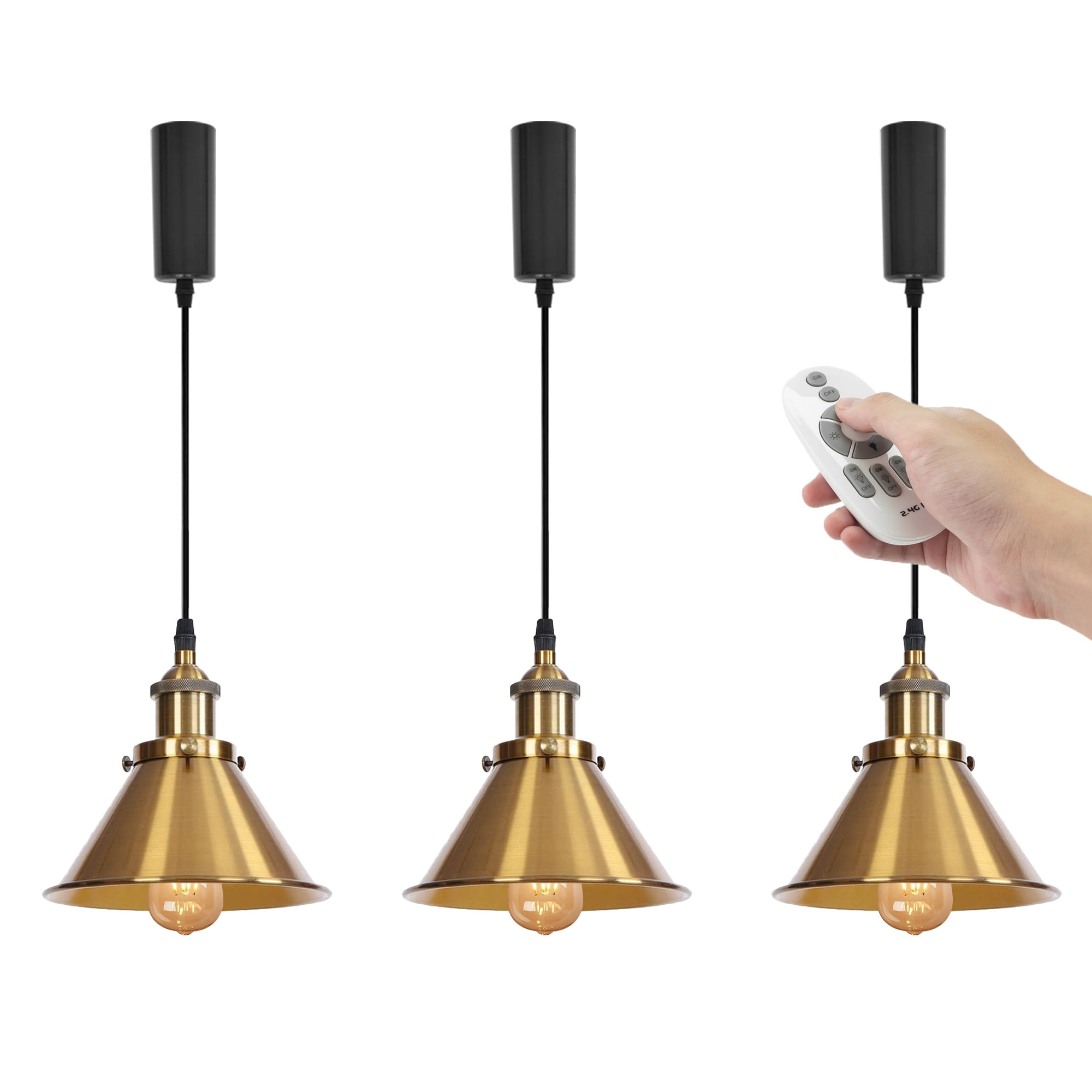 FSLiving Remote Control H-type Ceiling Pendant Light with E26 LED ...