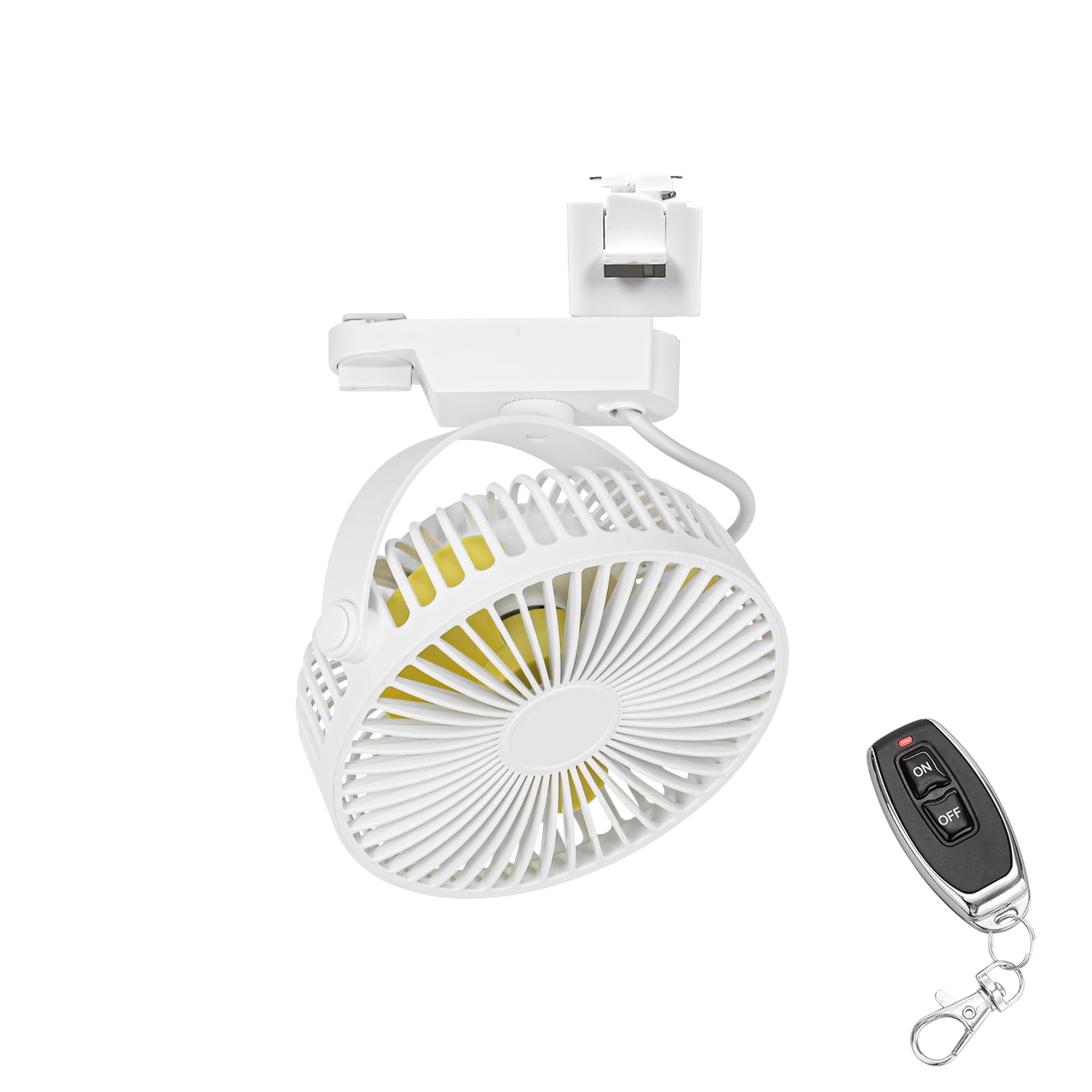 FSLiving Remote Control J-Type Track Ceiling Mini Fan Black Easy To ...