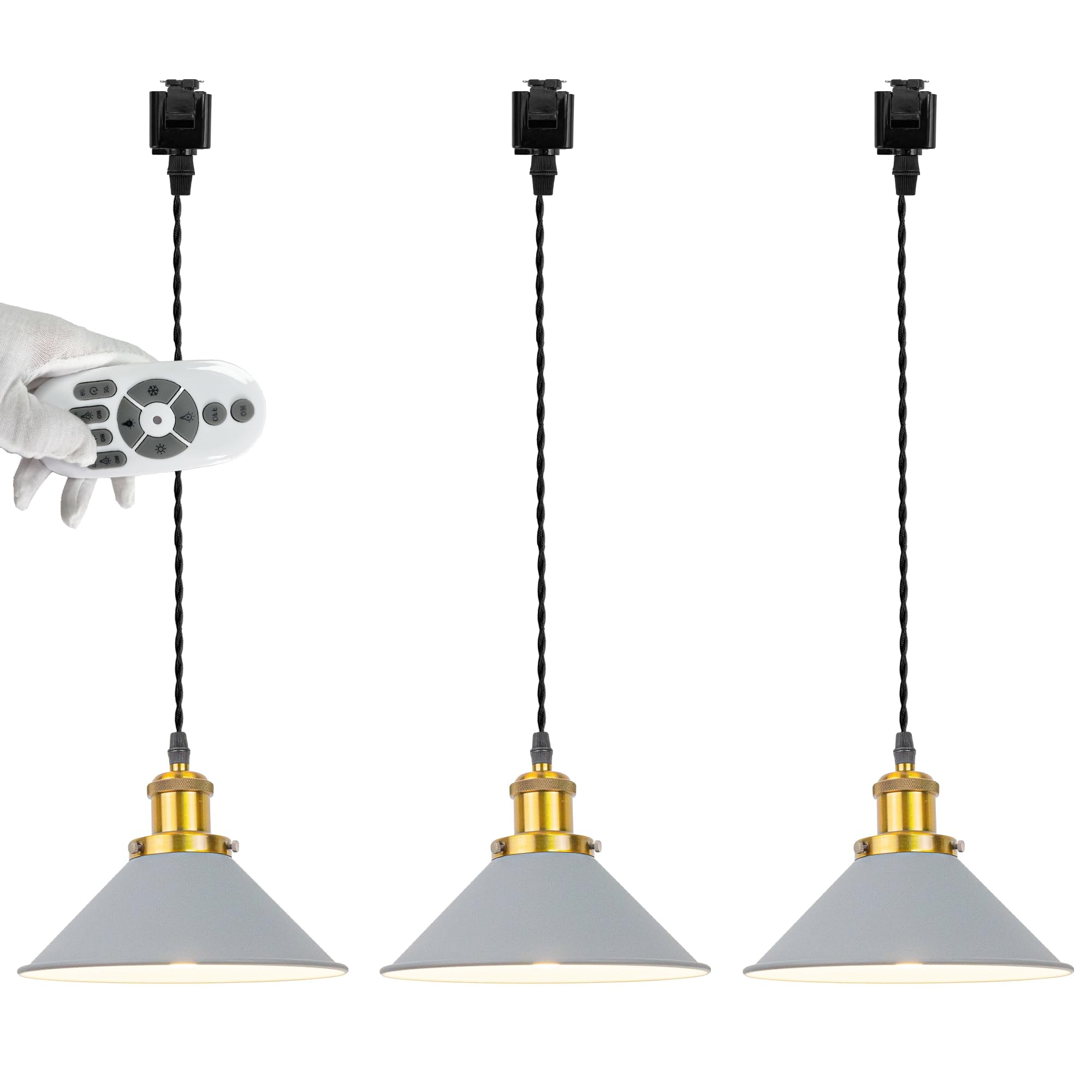 FSLiving Remote Control J-Type Track Light Pendants Restaurant ...