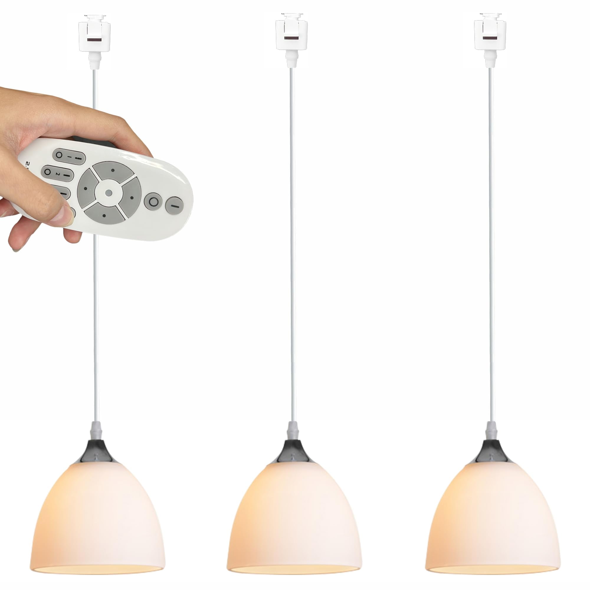 FSLiving Remote Control J-Type Track Light Pendants Restaurant White ...