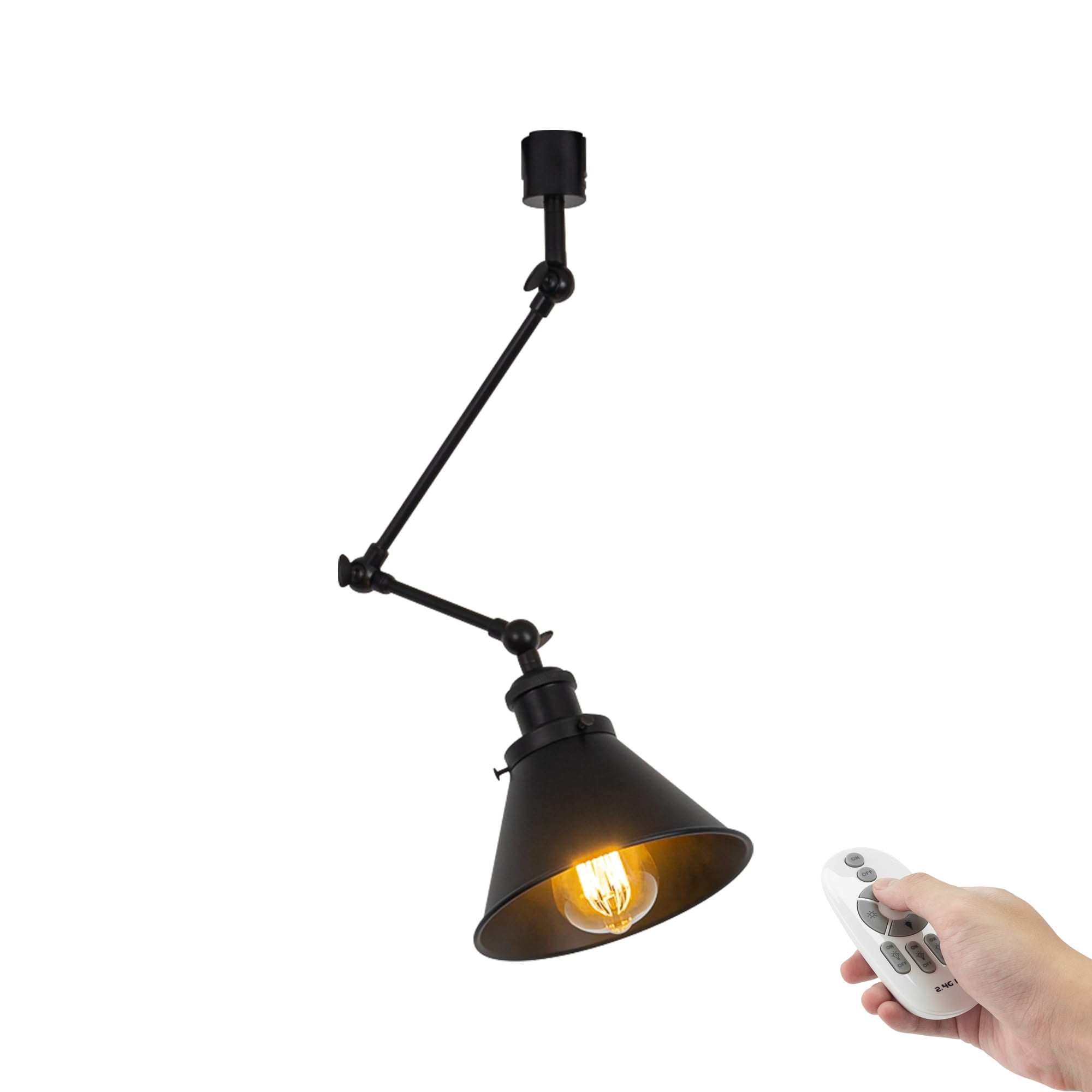 FSLiving Remote Control J-Type Track Pendant Light with Adjustable Arm ...