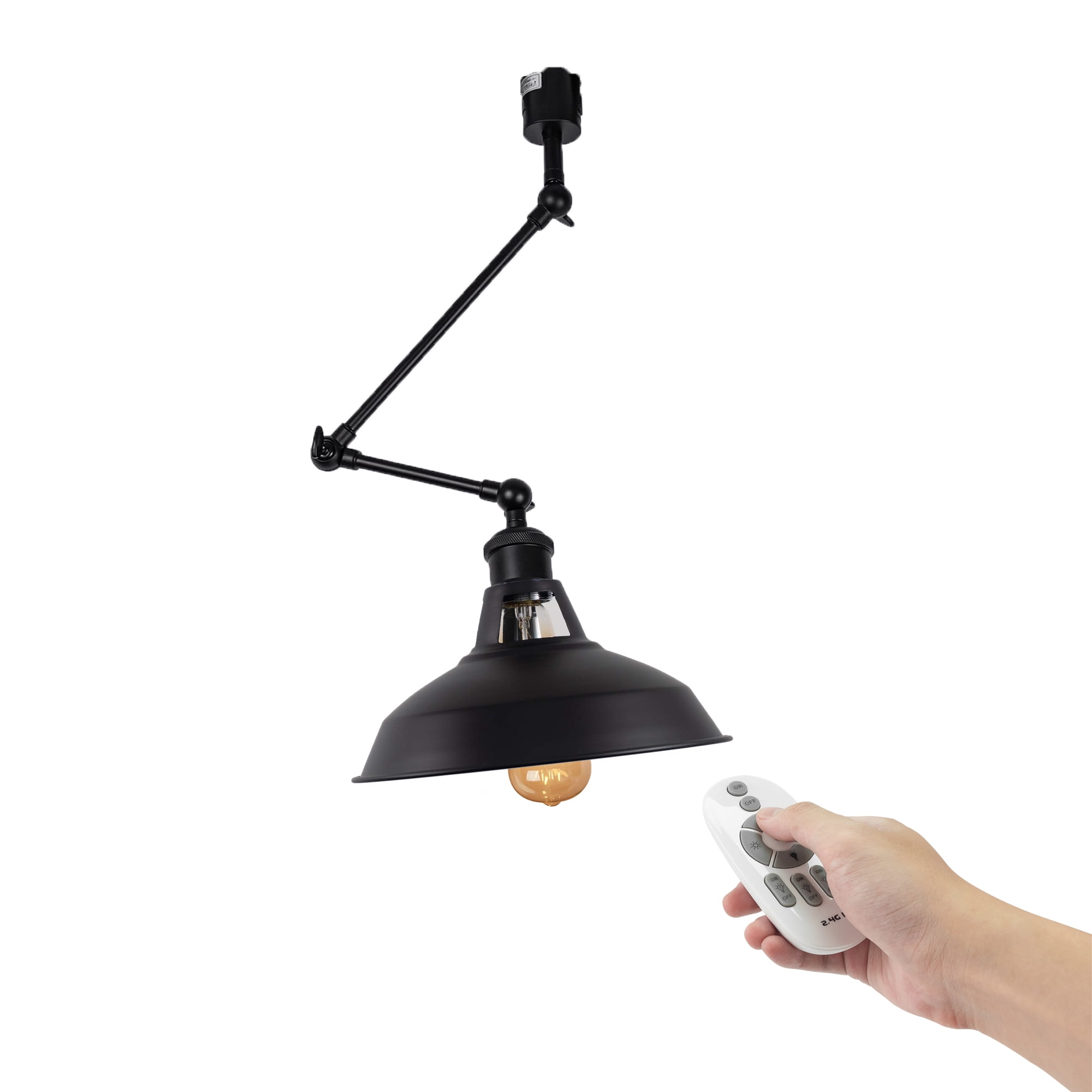 FSLiving Remote Control J-type Ceiling Pendant Light with E26 LED ...