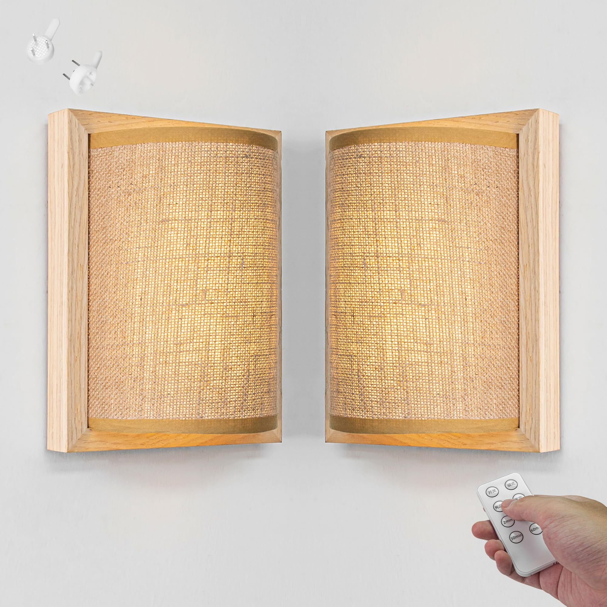 FSLiving Remote Control Up and Down Lights Rechargeable Battery Wall ...