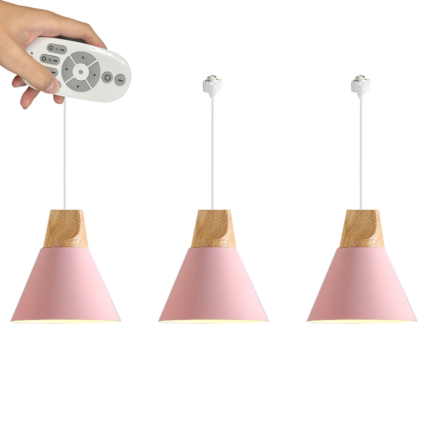 FSLiving Remote Control Pendant Light 3 Lights H-Type Track Pendant ...