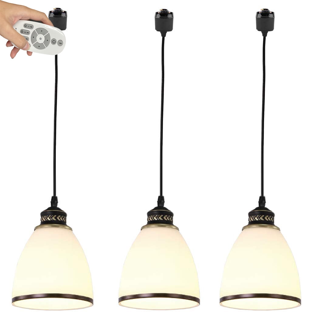 FSLiving Remote Control Pendant Light Halo Track Pendant Light Fixture ...