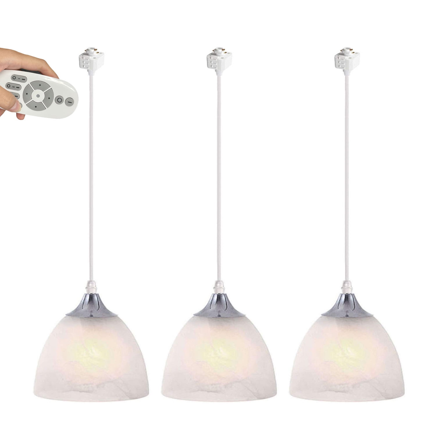FSLiving Remote Control Pendant Light Halo Track Pendant Light Fixture ...