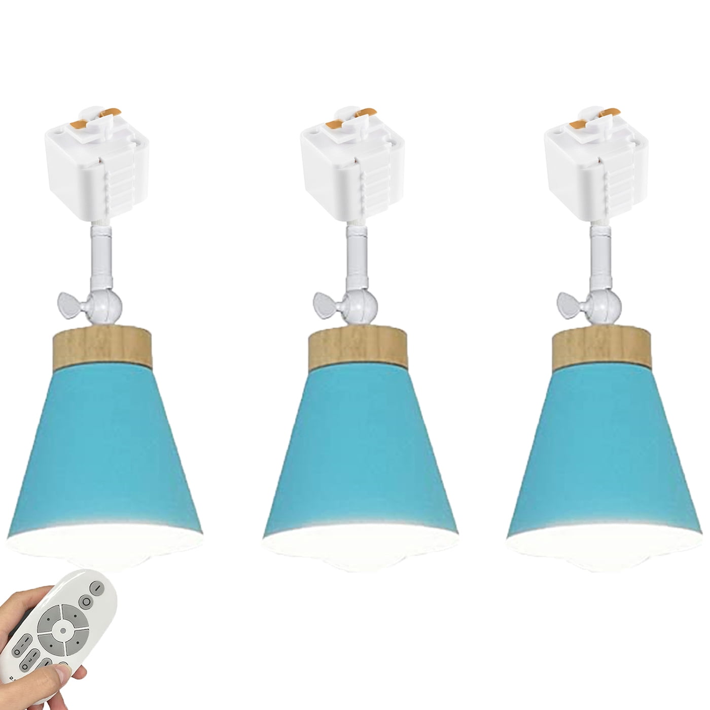 FSLiving Remote Control Pendant Light J-Type Track Ceiling Light w ...